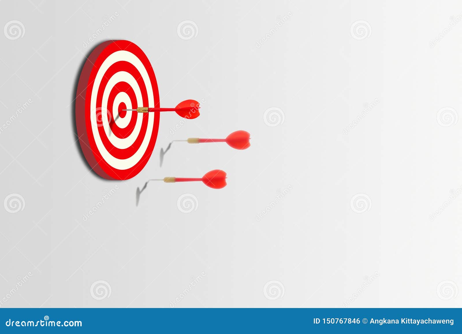 One of Group Red Darts Hit Target on Dartboard. Stock Illustration ...