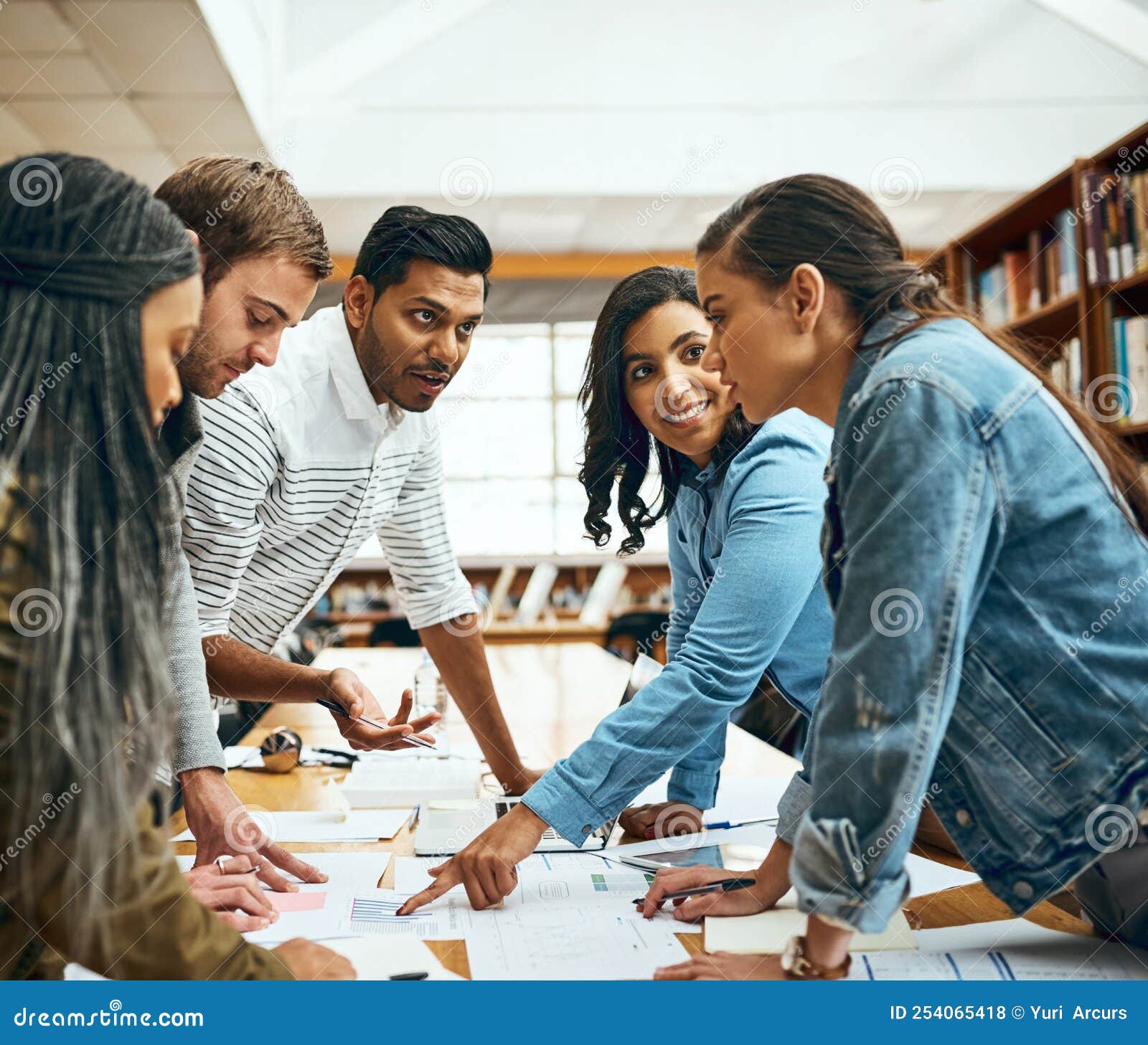 This One. a Group of University Students Studying in the Library. Stock ...