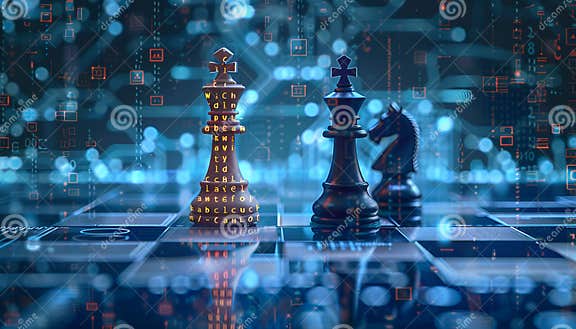 One Half of Chess Piece Standing on Chessboard, and Other One Filled ...