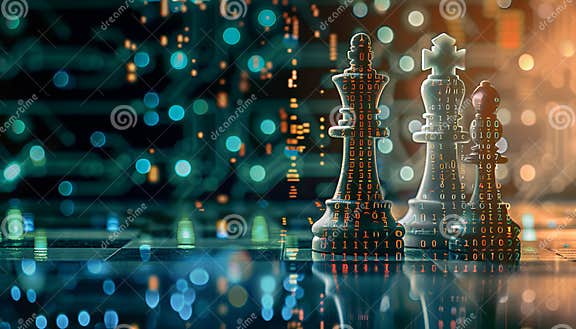 One Half of Chess Piece Standing on Chessboard, and Other One Filled ...