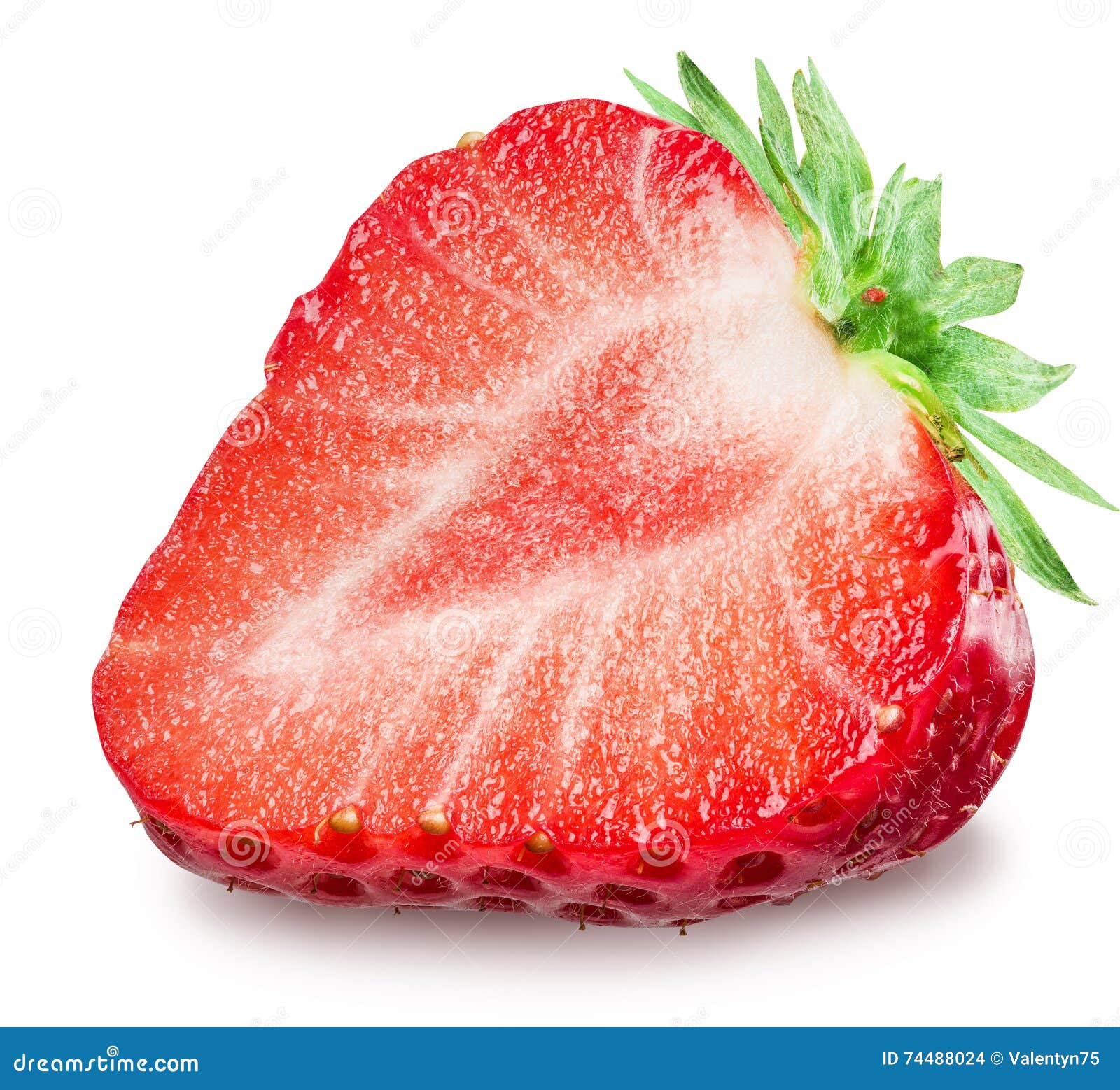 One Half of Strawberry on the White Background. Stock Photo - Image of ...