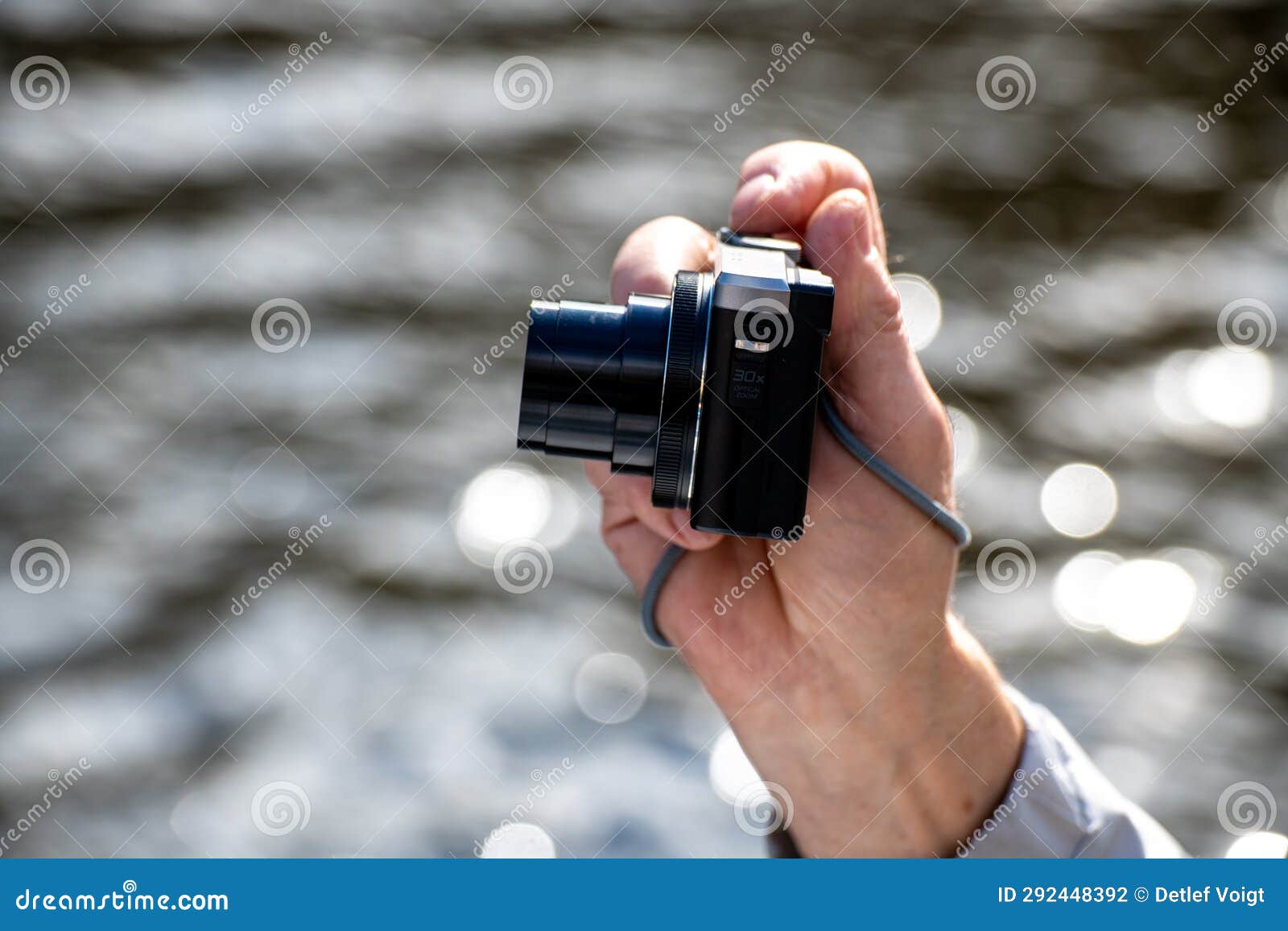 One hand with camera stock photo. Image of subject, electronics - 292448392