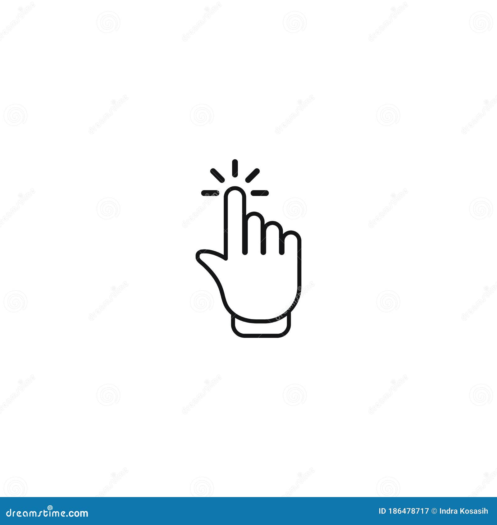 One Hand Click Vector Icon Illustration Stock Vector - Illustration of ...