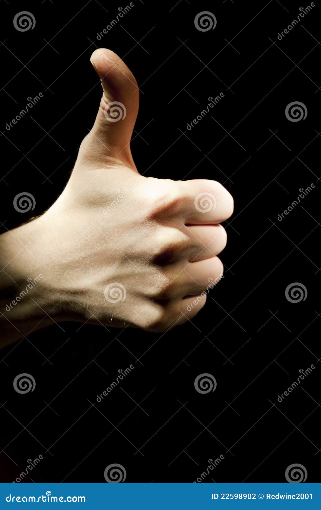 One Hand Fingers with Upped Big One Stock Photo - Image of optimistic ...