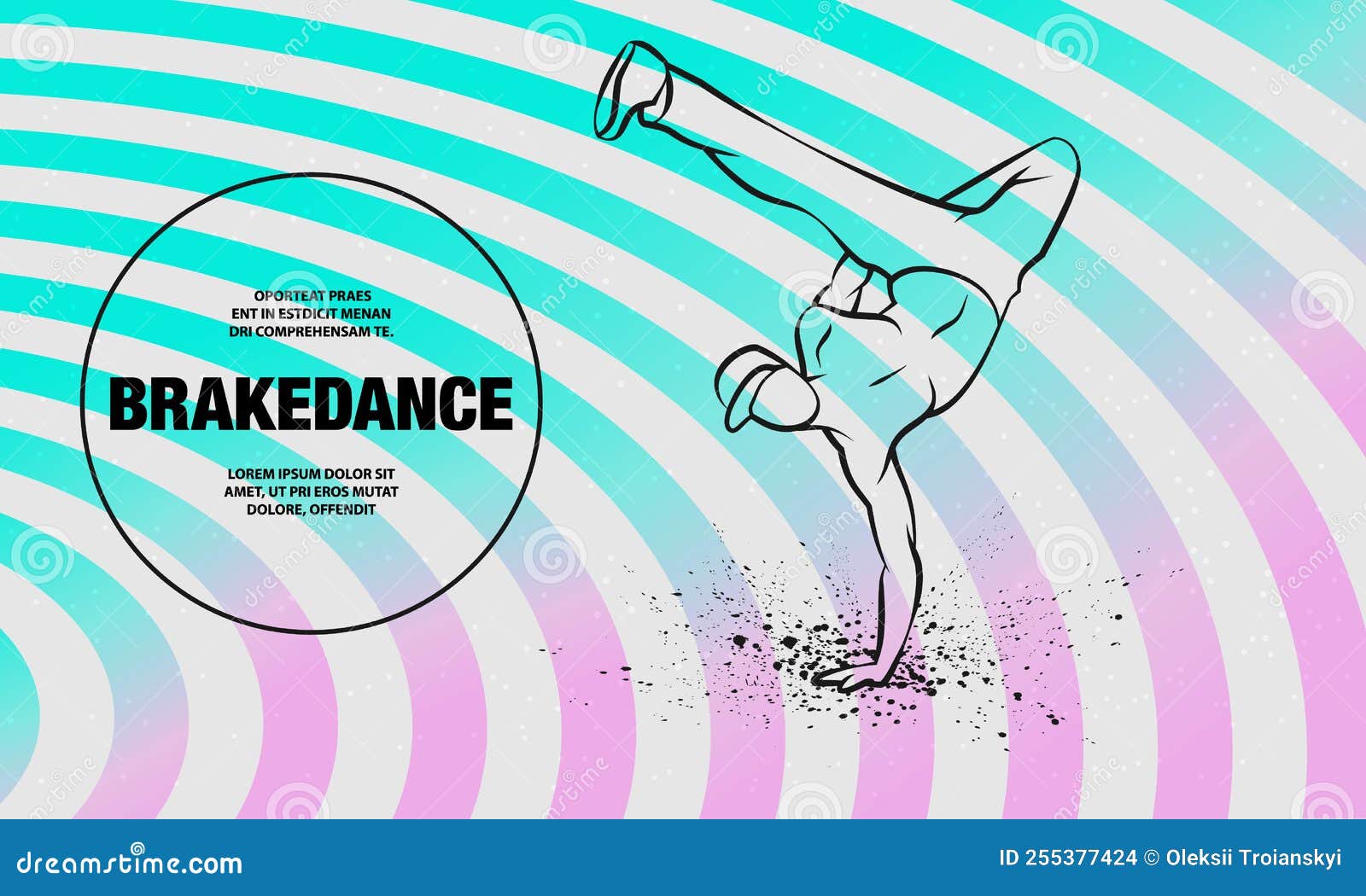 One Hand Frieze by B Boy. Vector Breakdancer Dancing and Making a ...