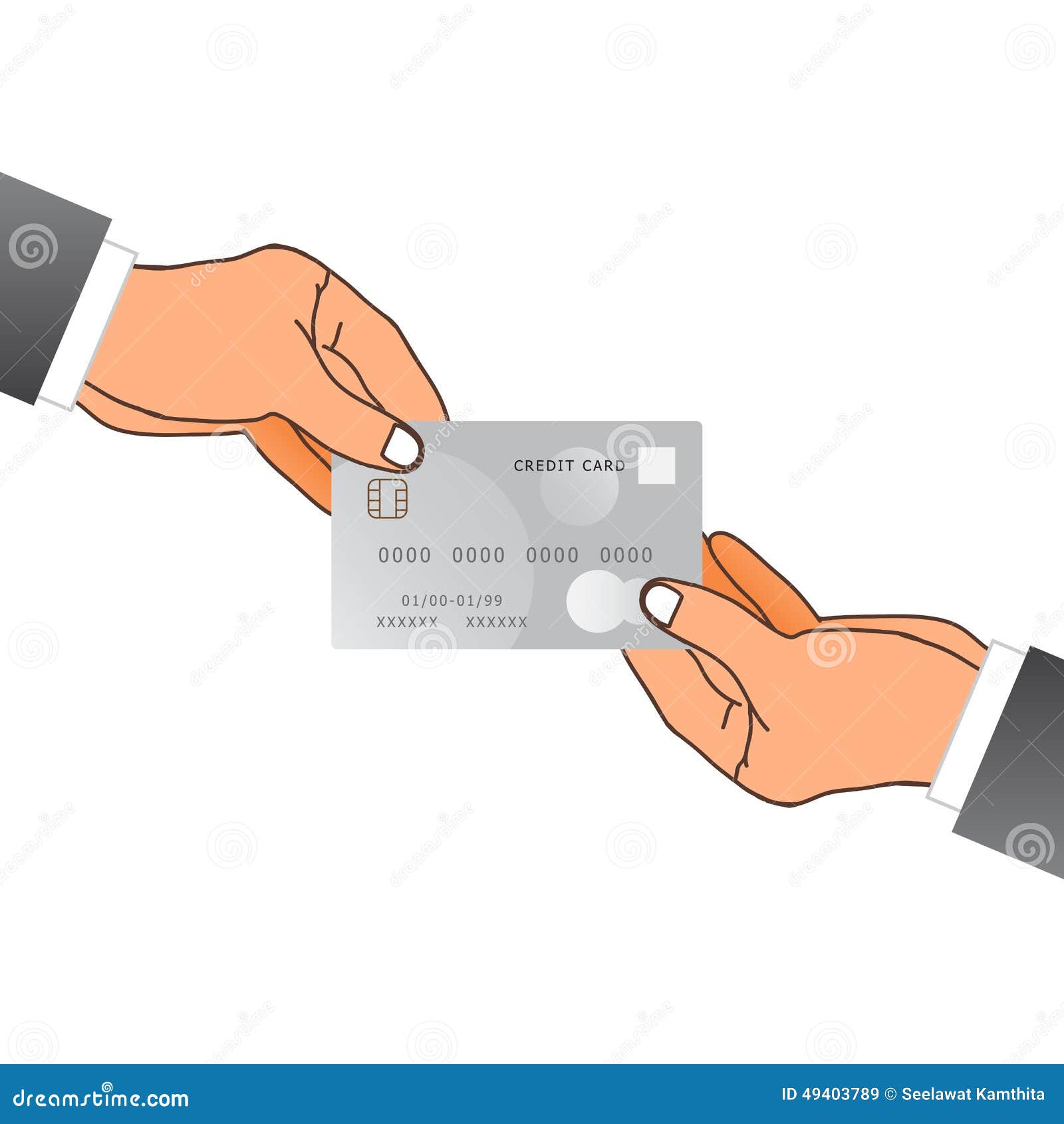One Hand Giving a Credit Card. Vector Illustration Stock Vector ...