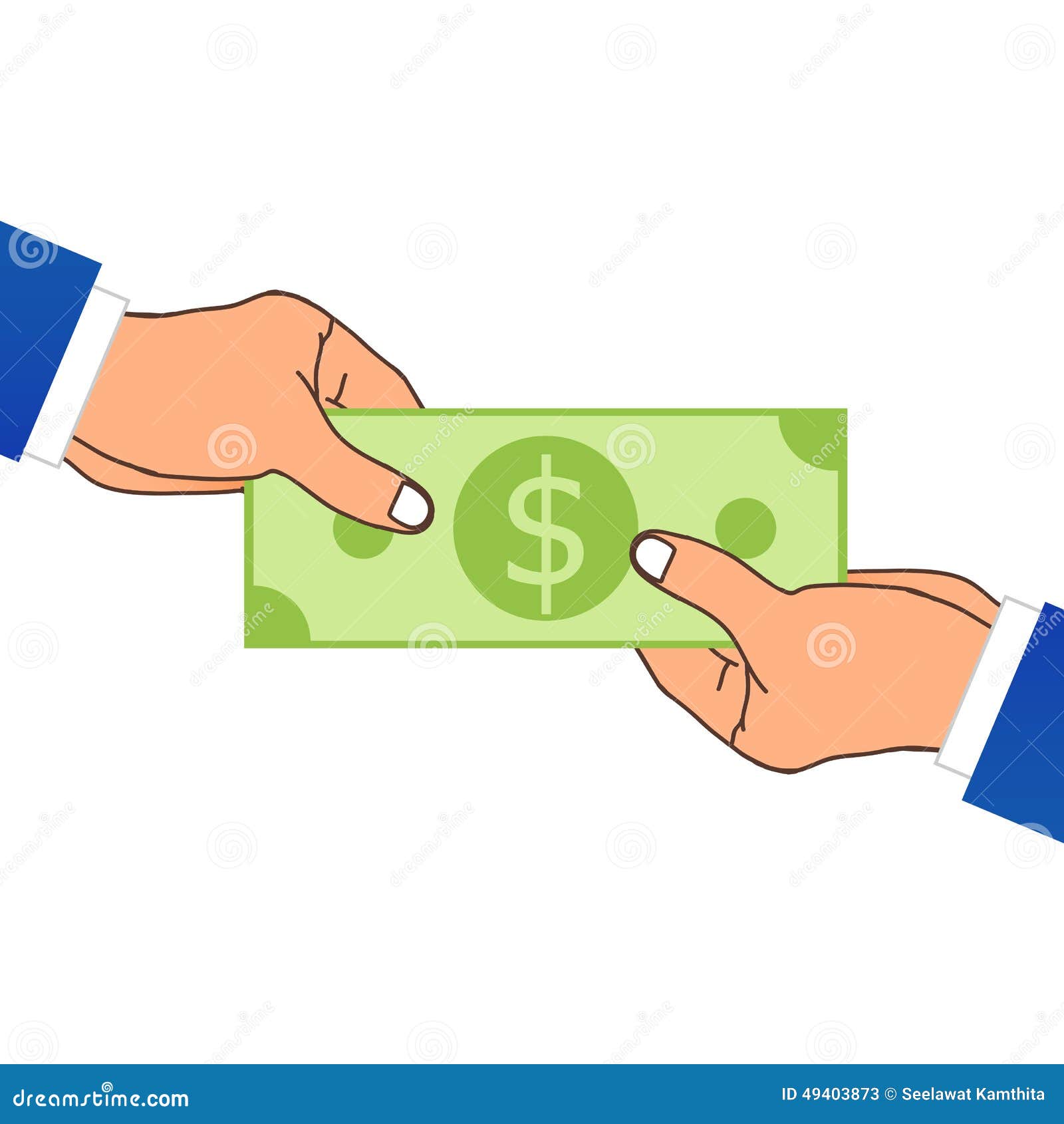 One Hand Giving a Money. Vector Illustration Stock Illustration ...