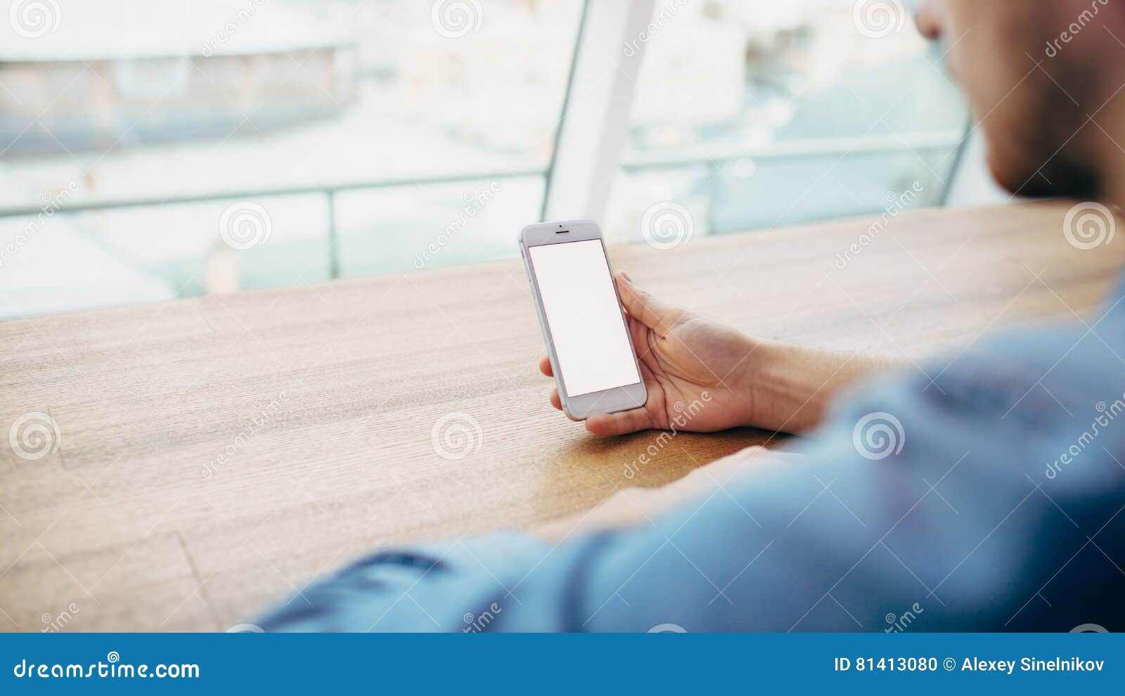 One hand holding phone stock photo. Image of blank, hand - 81413080