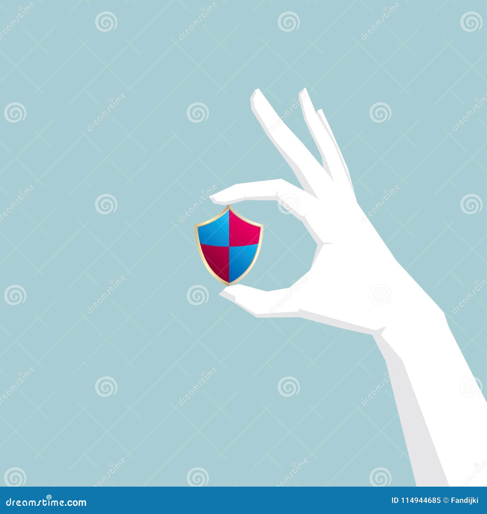One Hand Holding a Shield, Antivirus Software, Hand is White, Stock ...