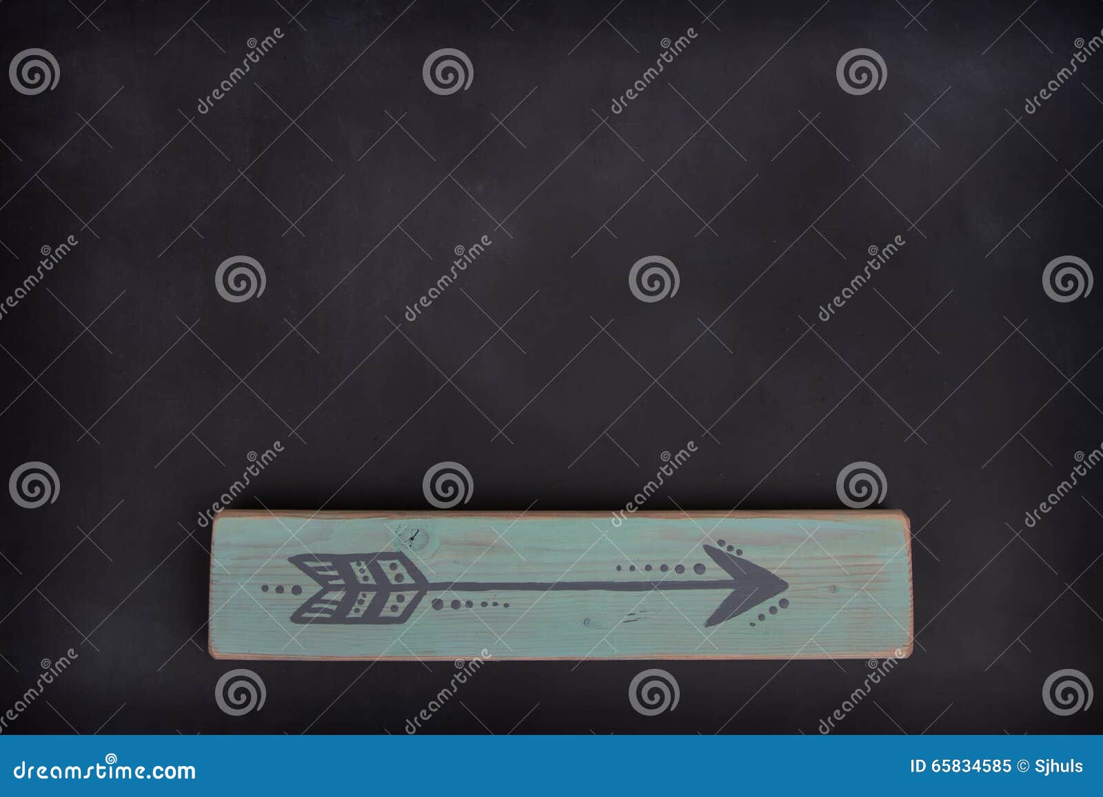 One Hand Painted Arrow on a Blackboard Stock Image - Image of ...