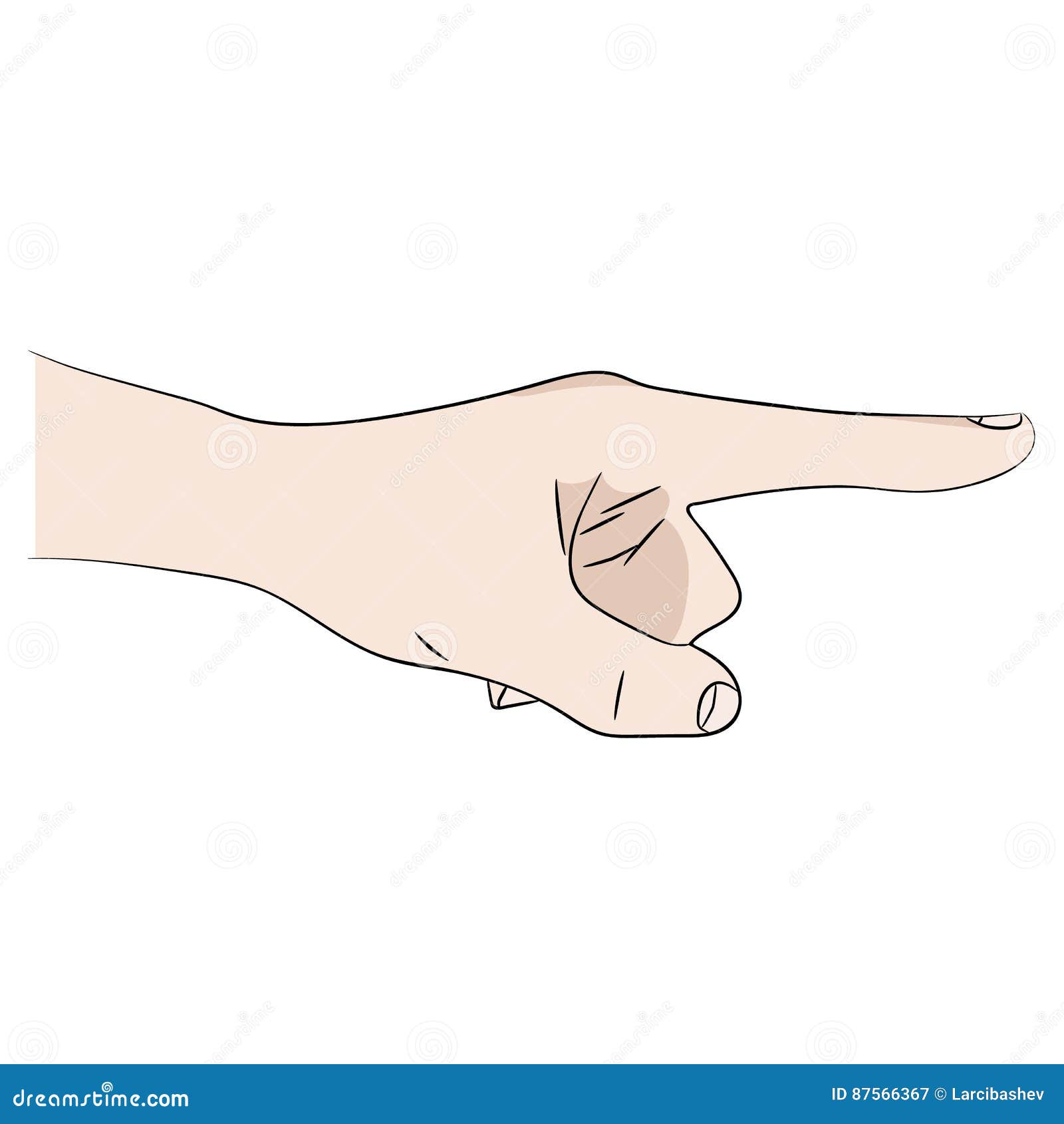 One Hand with Pointing Finger Stock Vector - Illustration of hand ...