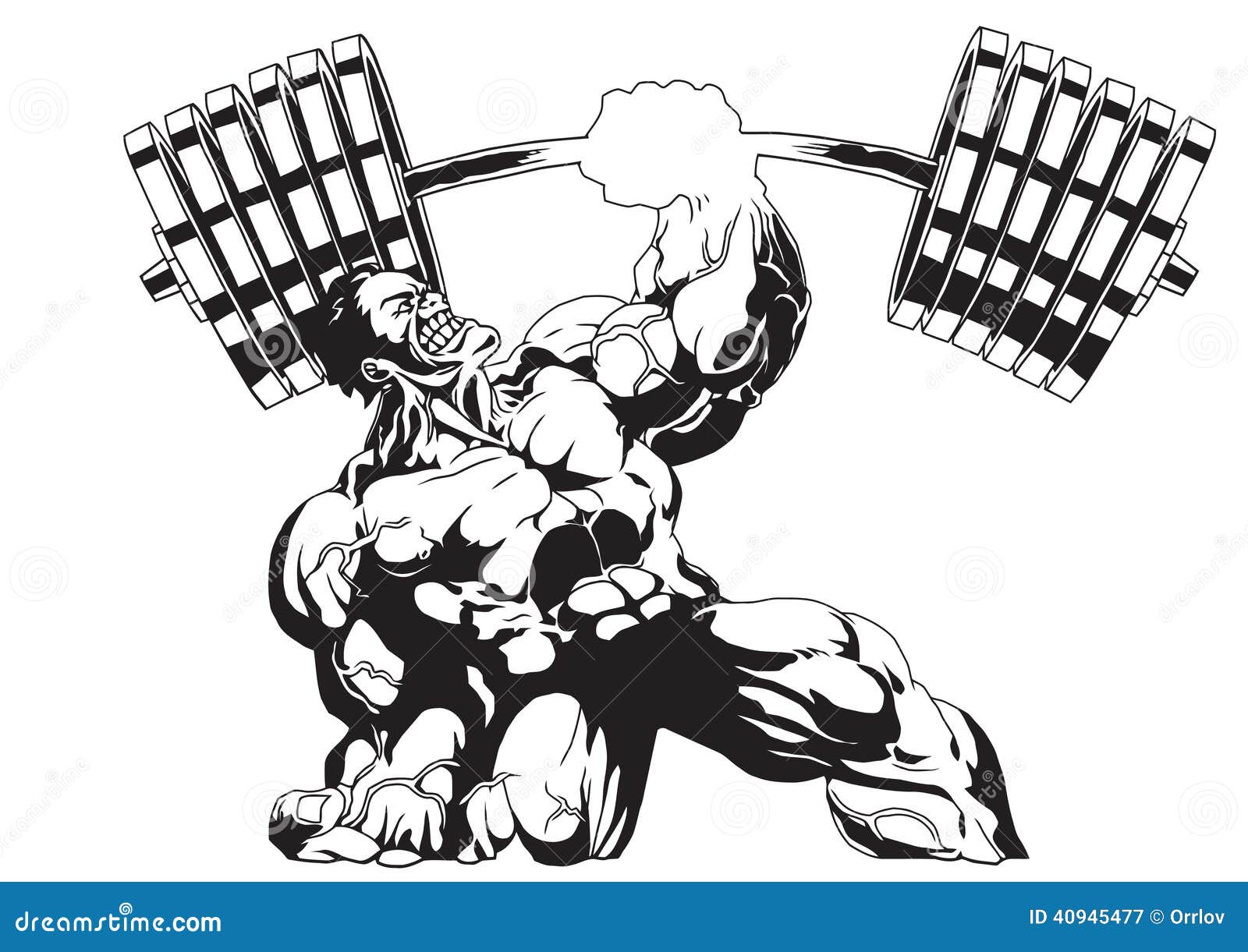 One-hand press stock vector. Illustration of sport, muscle - 40945477