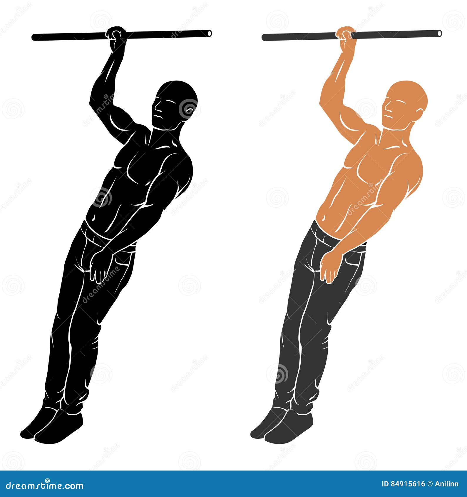 One Hand Pull Up Vector Illustration | CartoonDealer.com #84915616