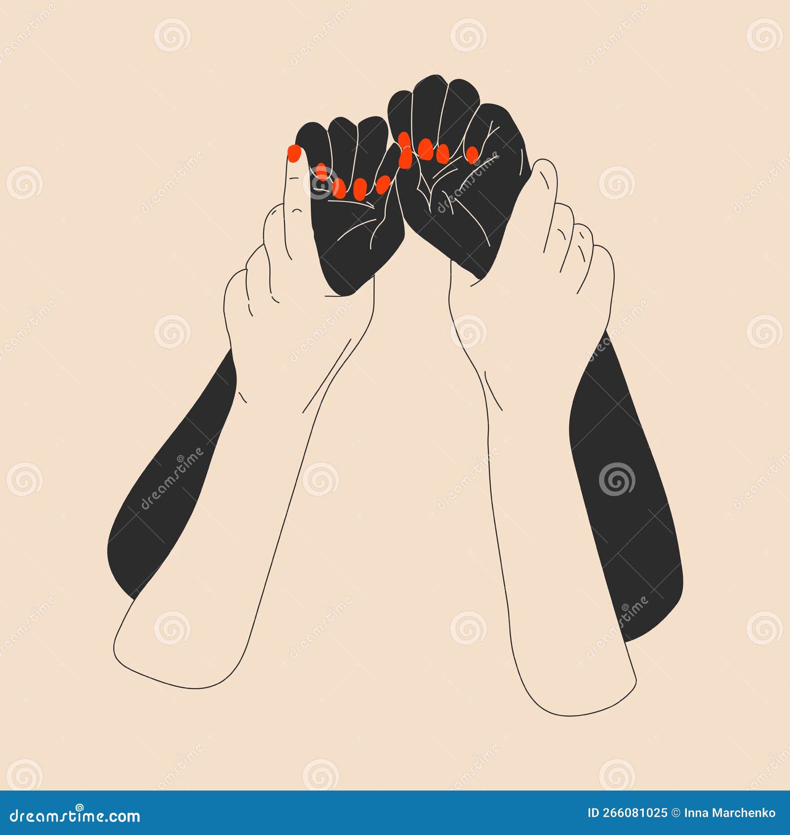 One Hand Restraints the Other. Vector Stock Vector - Illustration of ...