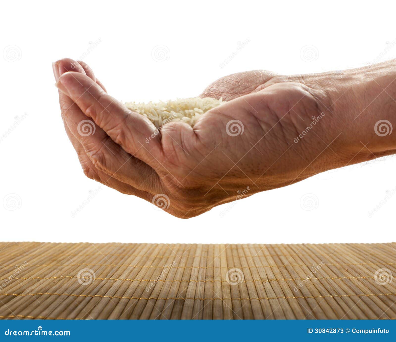 One hand of rice stock image. Image of wooden, rice, asian - 30842873
