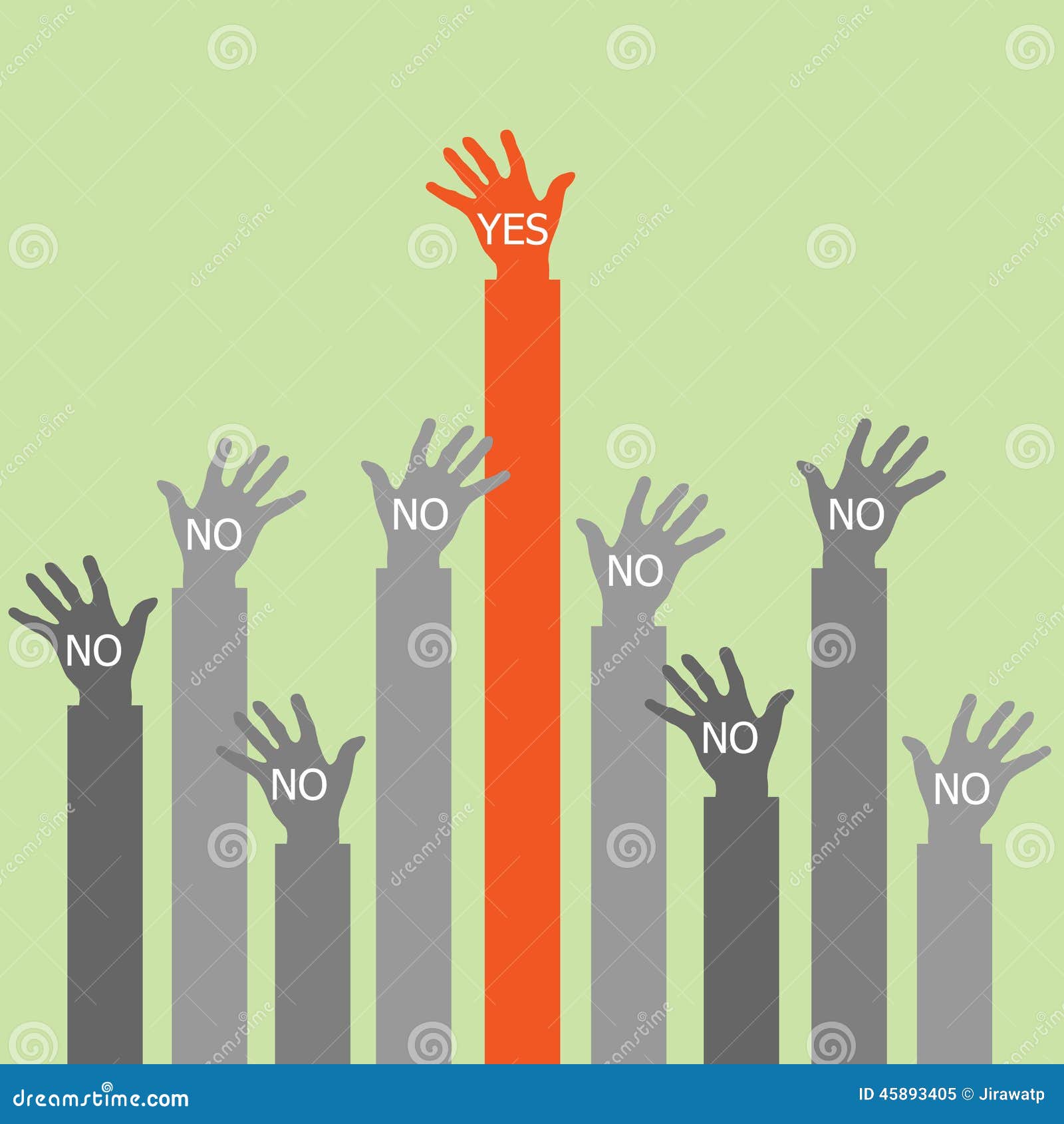 One hand say yes. stock vector. Illustration of marker - 45893405