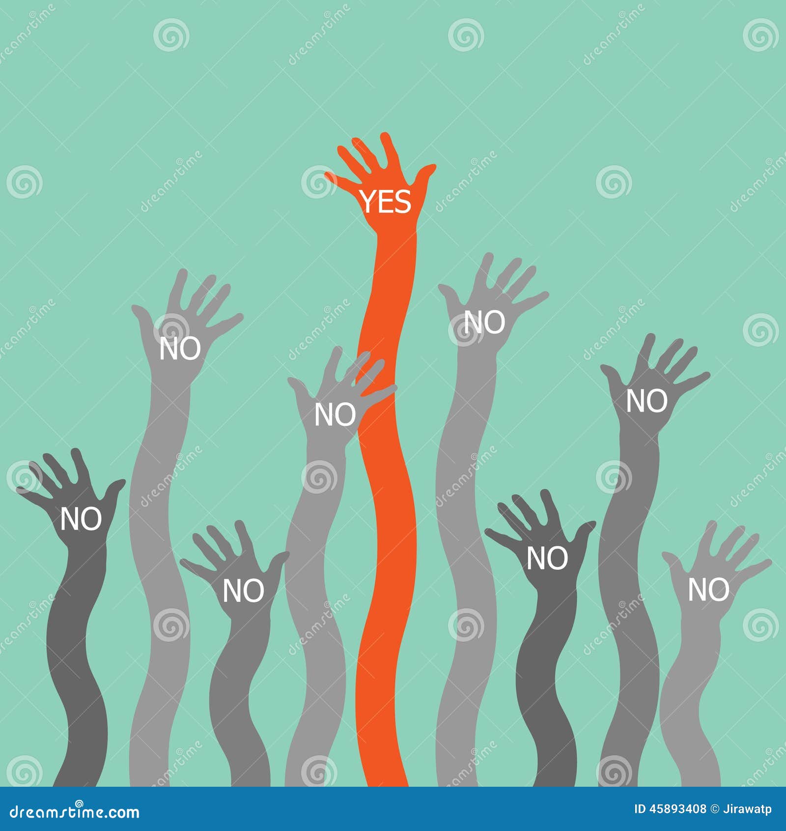 One hand say yes. stock vector. Illustration of pointing - 45893408