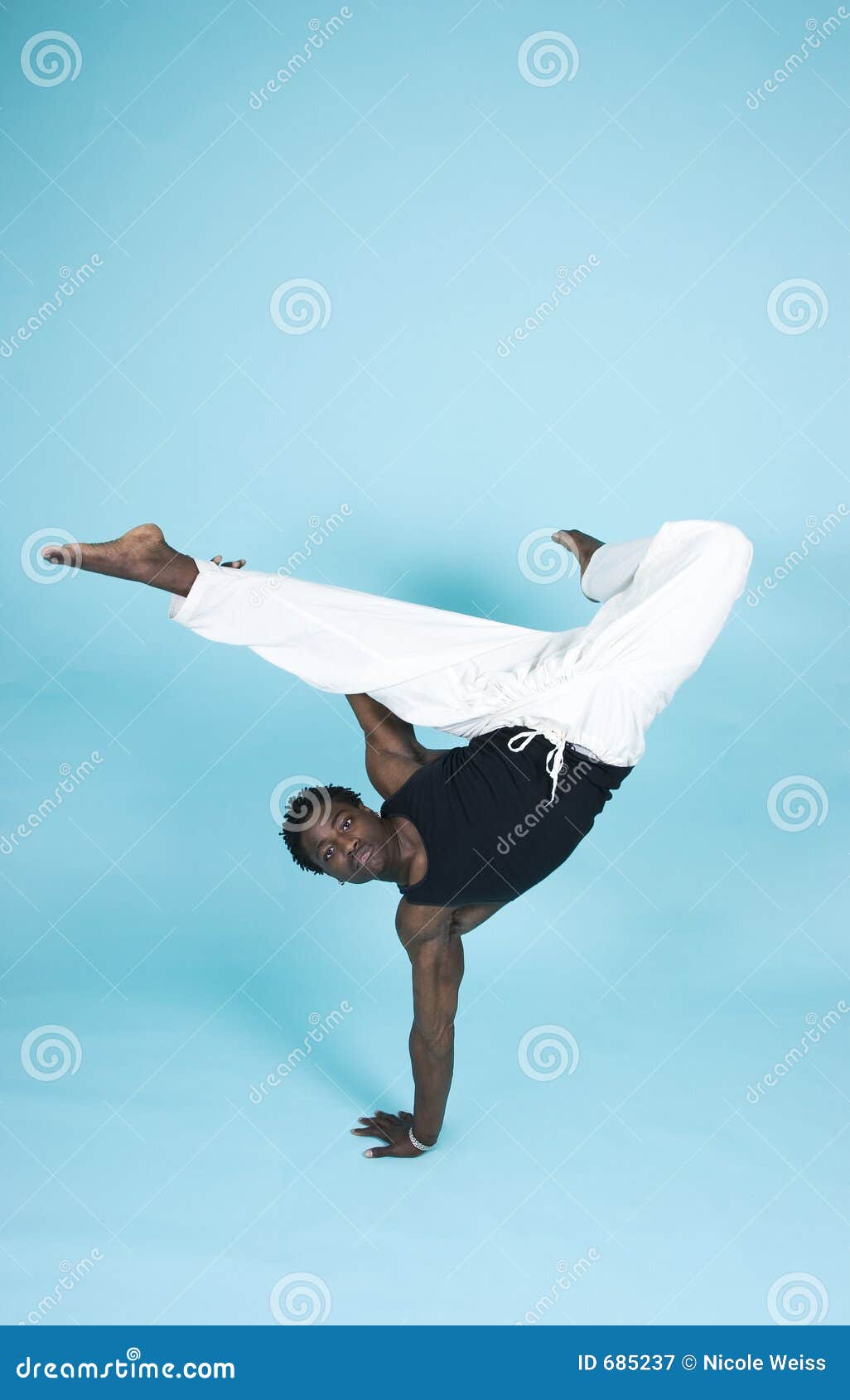 One-handed hand stand stock image. Image of copy, full - 685237