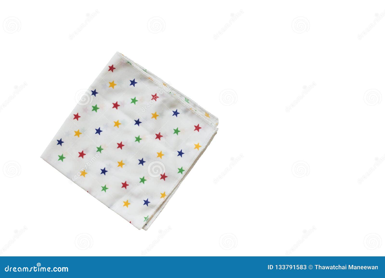 One Handkerchief Isolated on White Background Stock Image - Image of ...