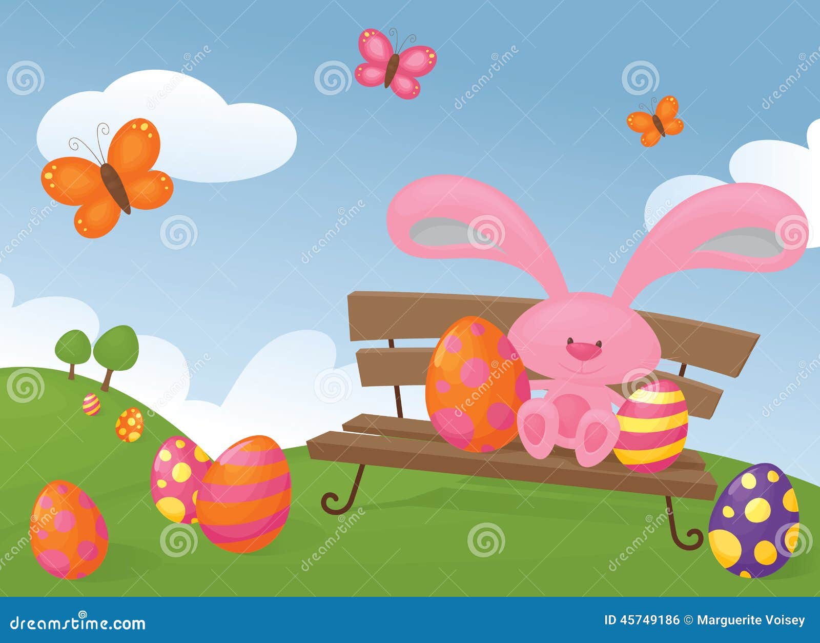 One Happy Bunny stock vector. Illustration of holding - 45749186