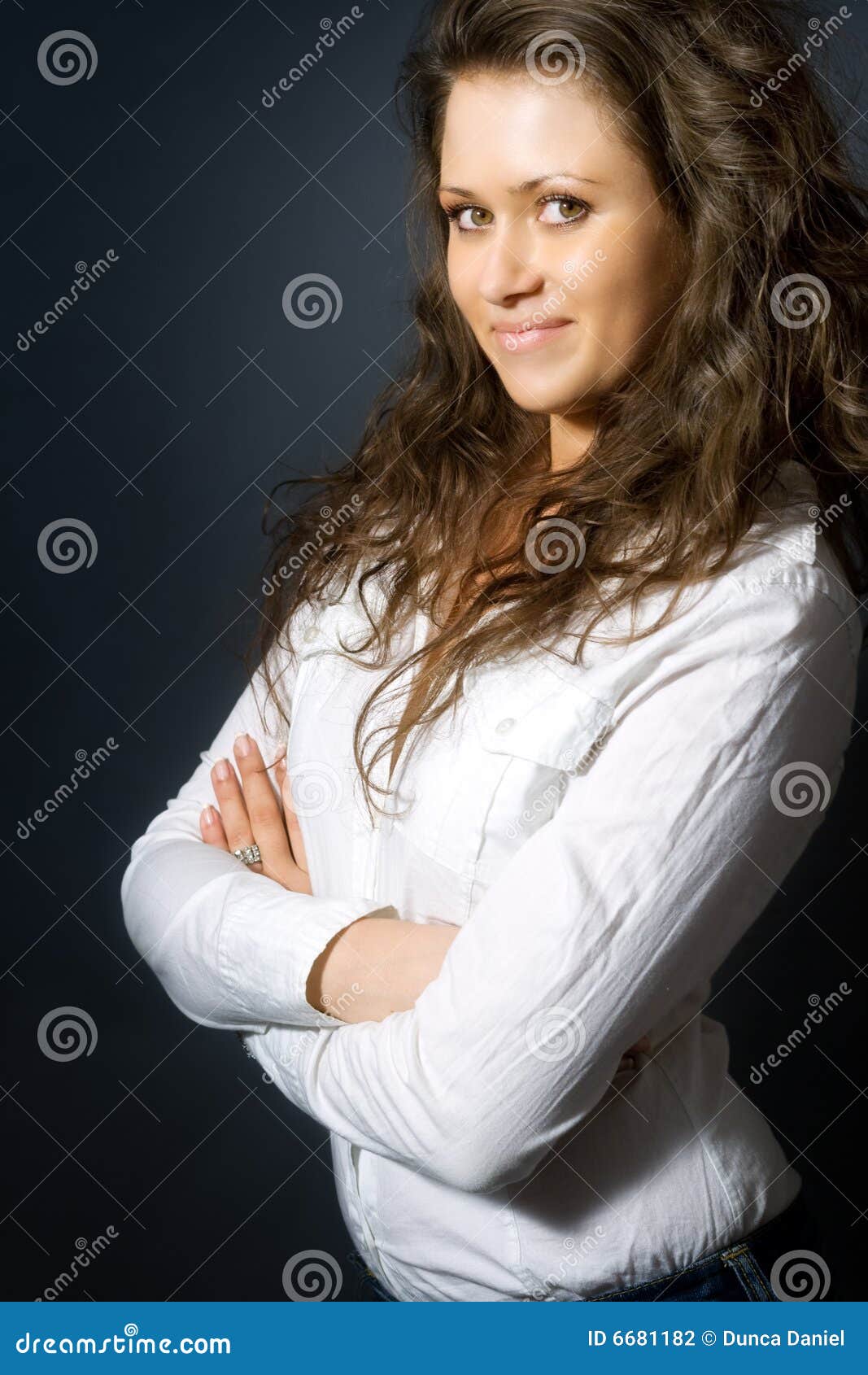 One Happy Content Business Woman Stock Photo - Image of business, arms ...