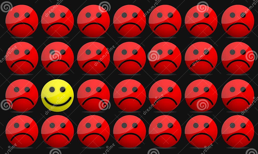 One Happy Face in the Group Stock Illustration - Illustration of smile ...
