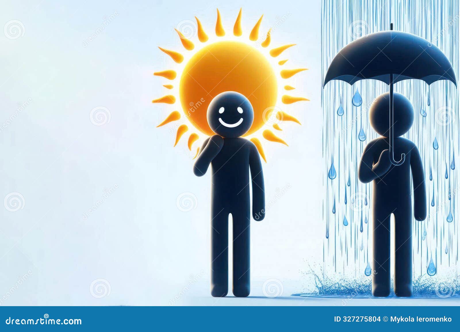 One Happy Man Under the Sun, the Second Standing with an Umbrella in ...