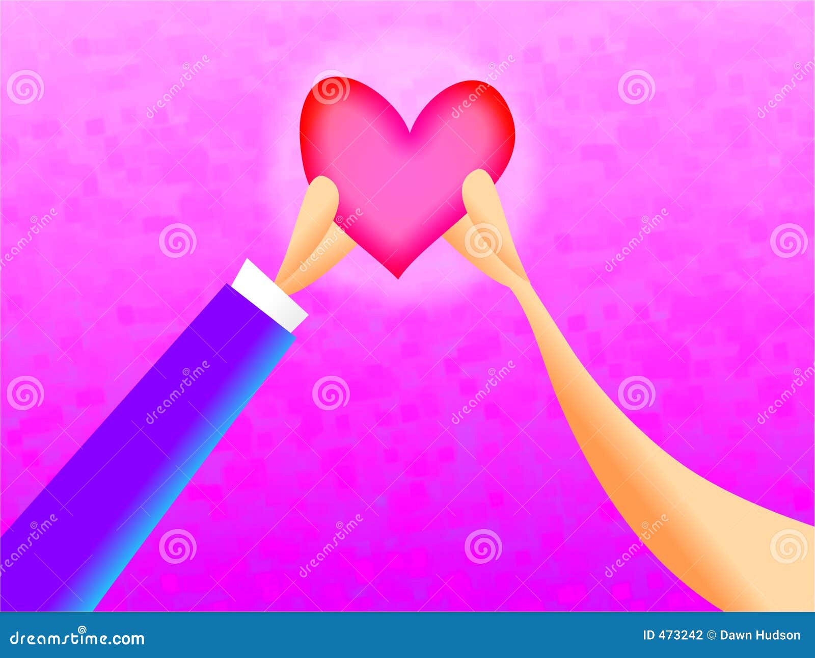 One heart stock illustration. Illustration of hearts, hands - 473242