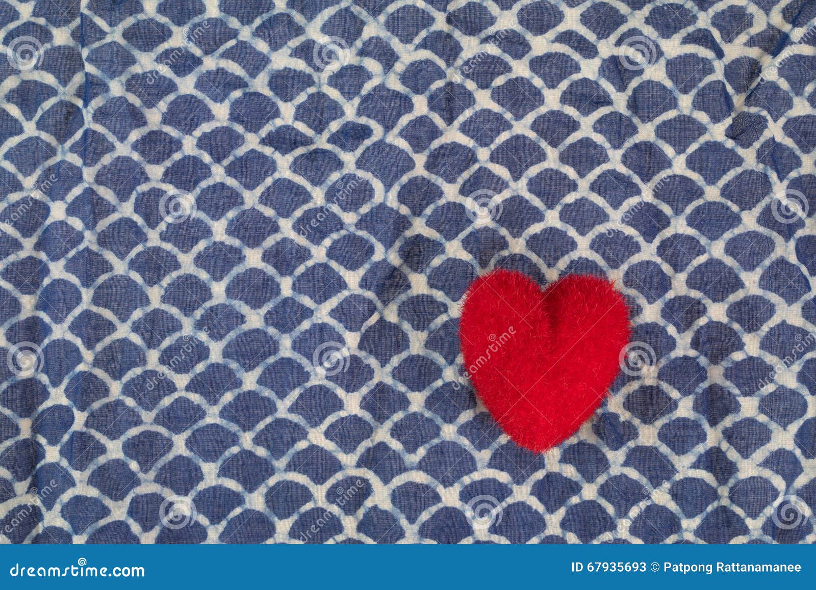 One heart on blue batik stock image. Image of healthy - 67935693