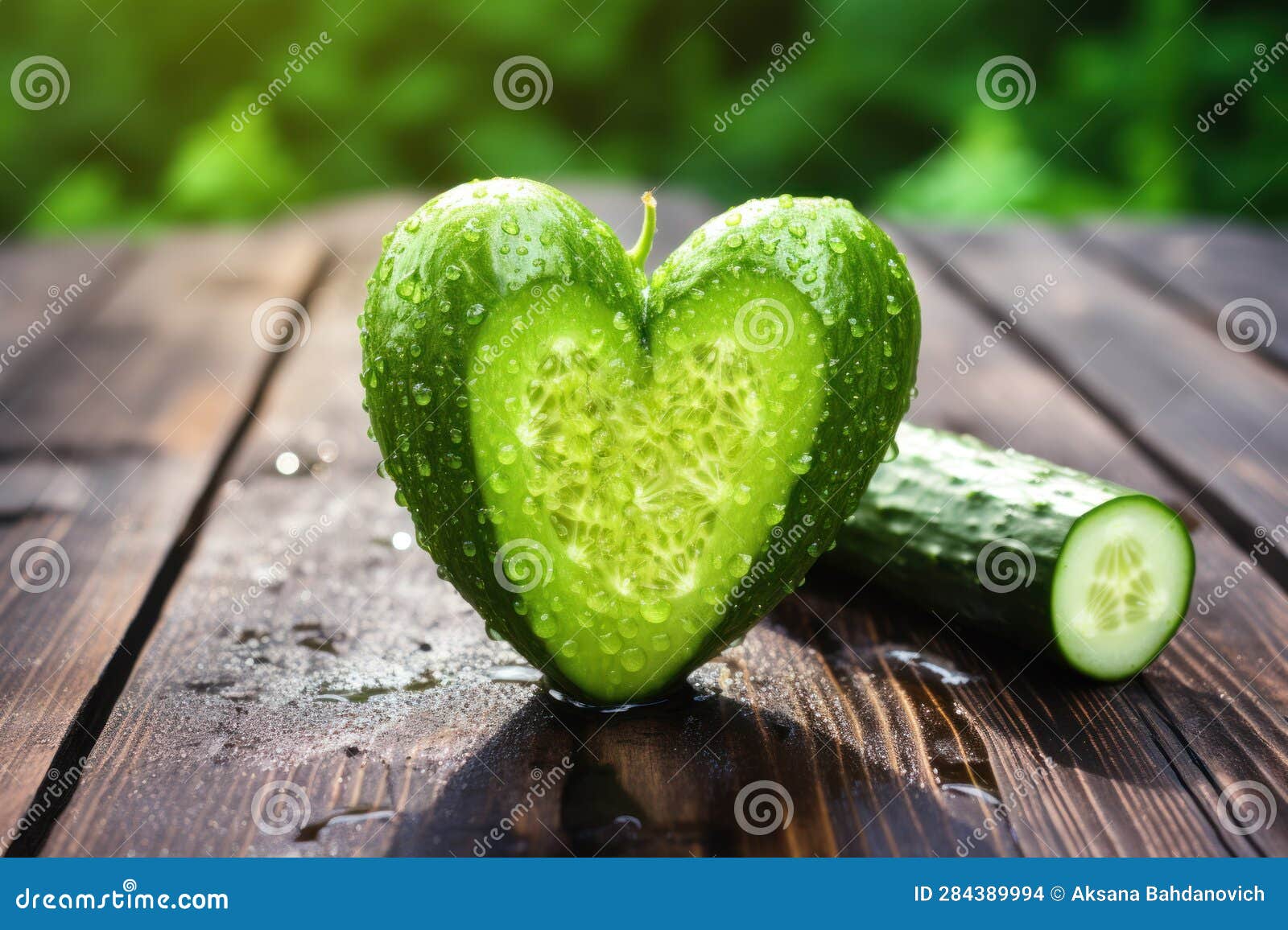 Heart shaped cucumber stock illustration. Illustration of salad - 284389994