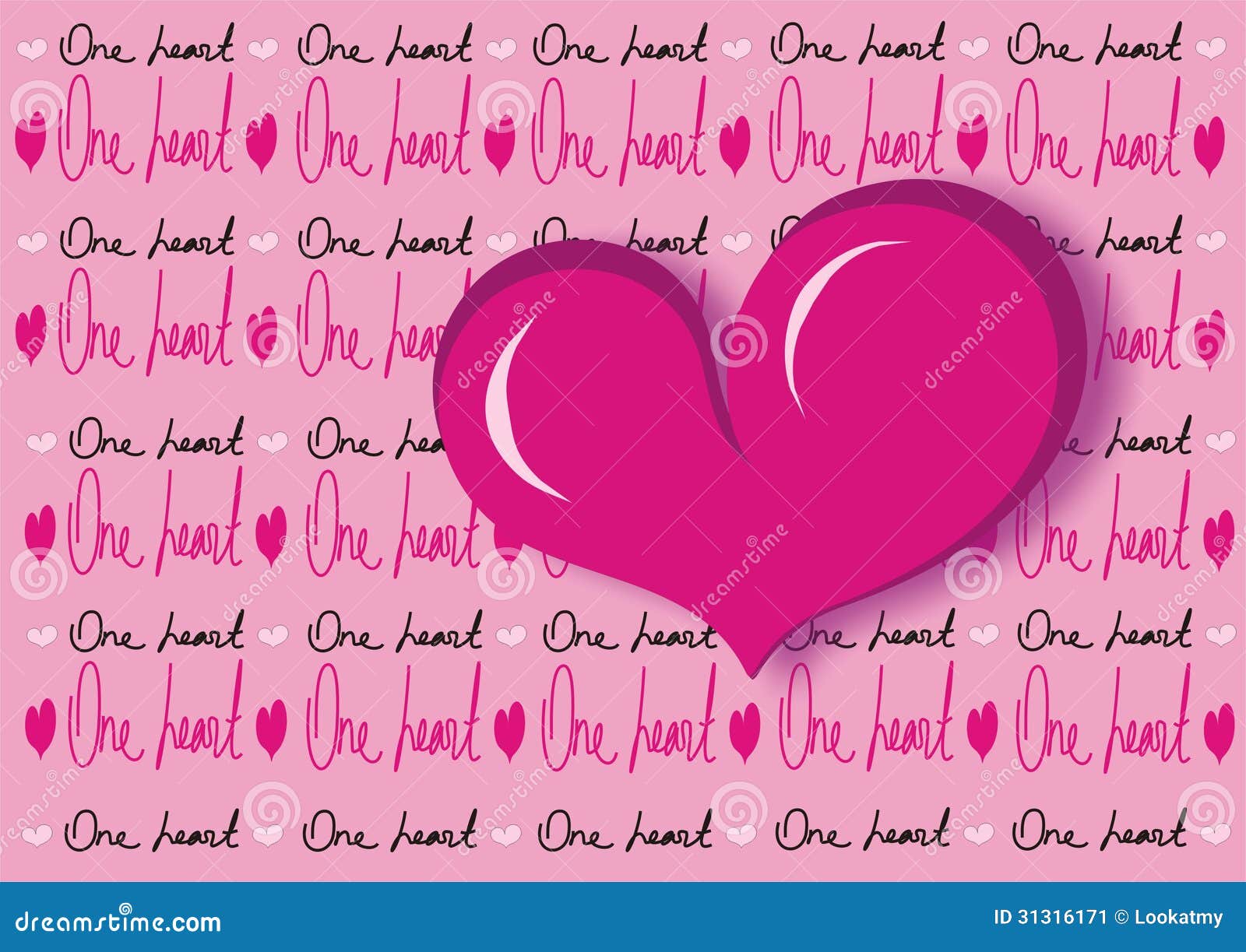 One Heart Vector Background Stock Vector - Illustration of pink, black ...
