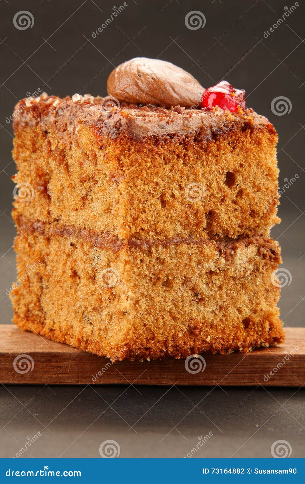 One Home Made Chocolate Cream Pastries. Stock Photo - Image of ...