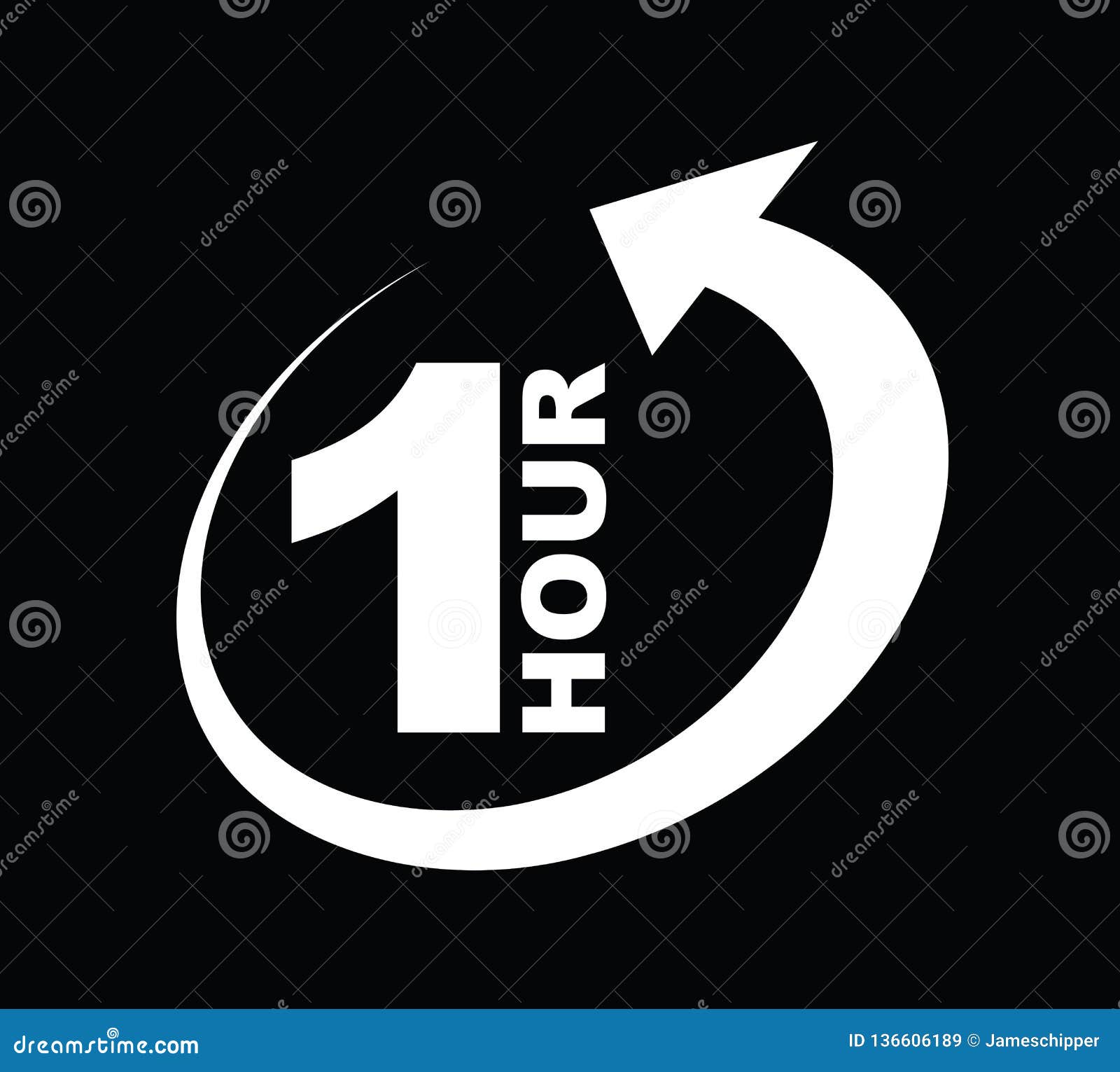 One Hour Arrow Icon Set Vector Illustration | CartoonDealer.com #136605686