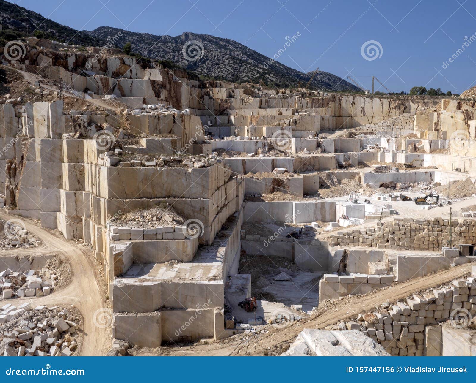Huge Granite Quarry in the Mountains, Sardinia, Italy Stock Photo ...