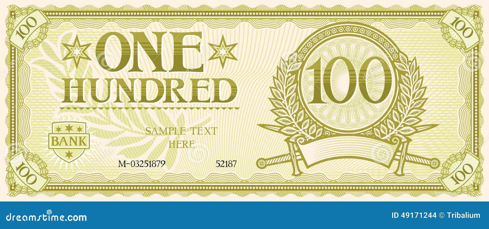 One hundred stock vector. Illustration of dollar, banking - 49171244