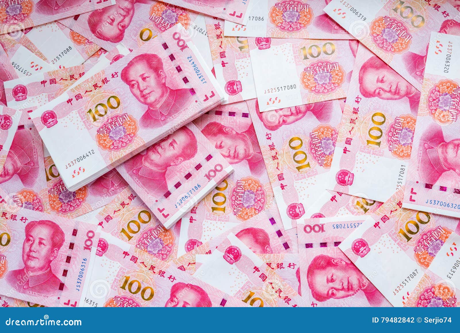 One Hundred China Bank Note Background. Stock Photo - Image of note ...