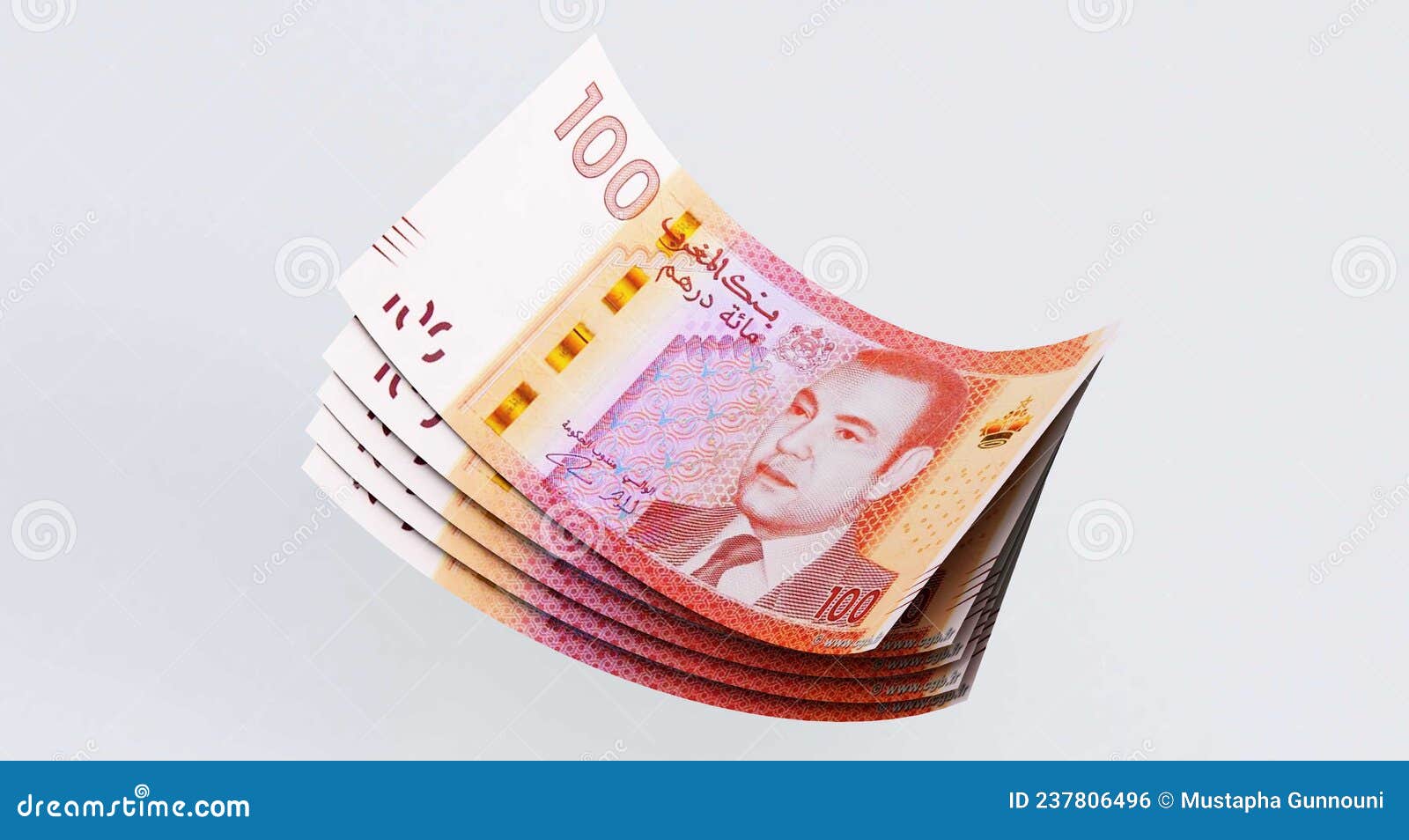 Two Hundred Dirhams Banknotes Stacks Isolated On White Background ...