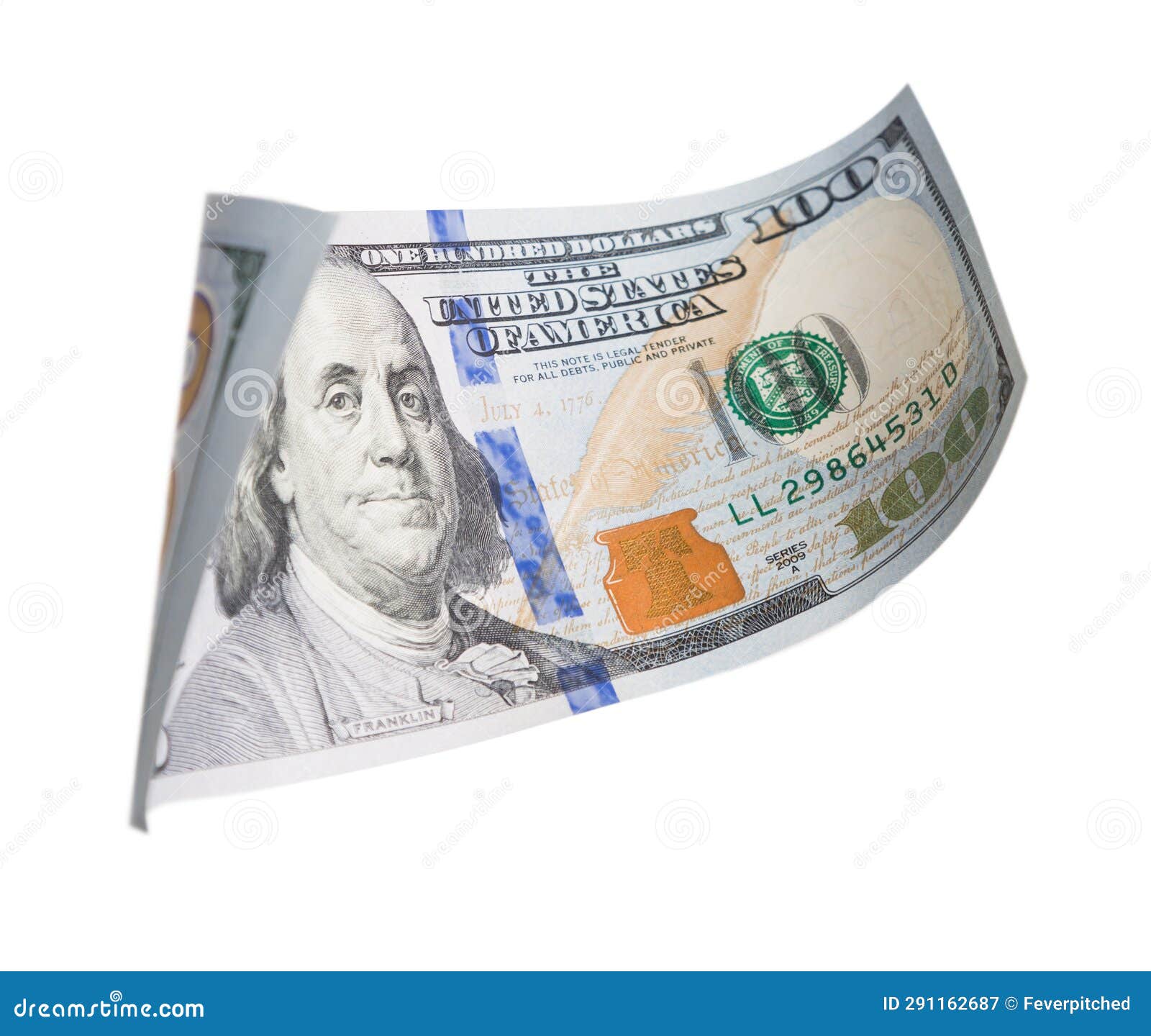 New One Hundred Dollar Bill Falling or Floating on Empty Background ... New One Hundred Dollar Bill Falling or Floating on Empty Background ...
