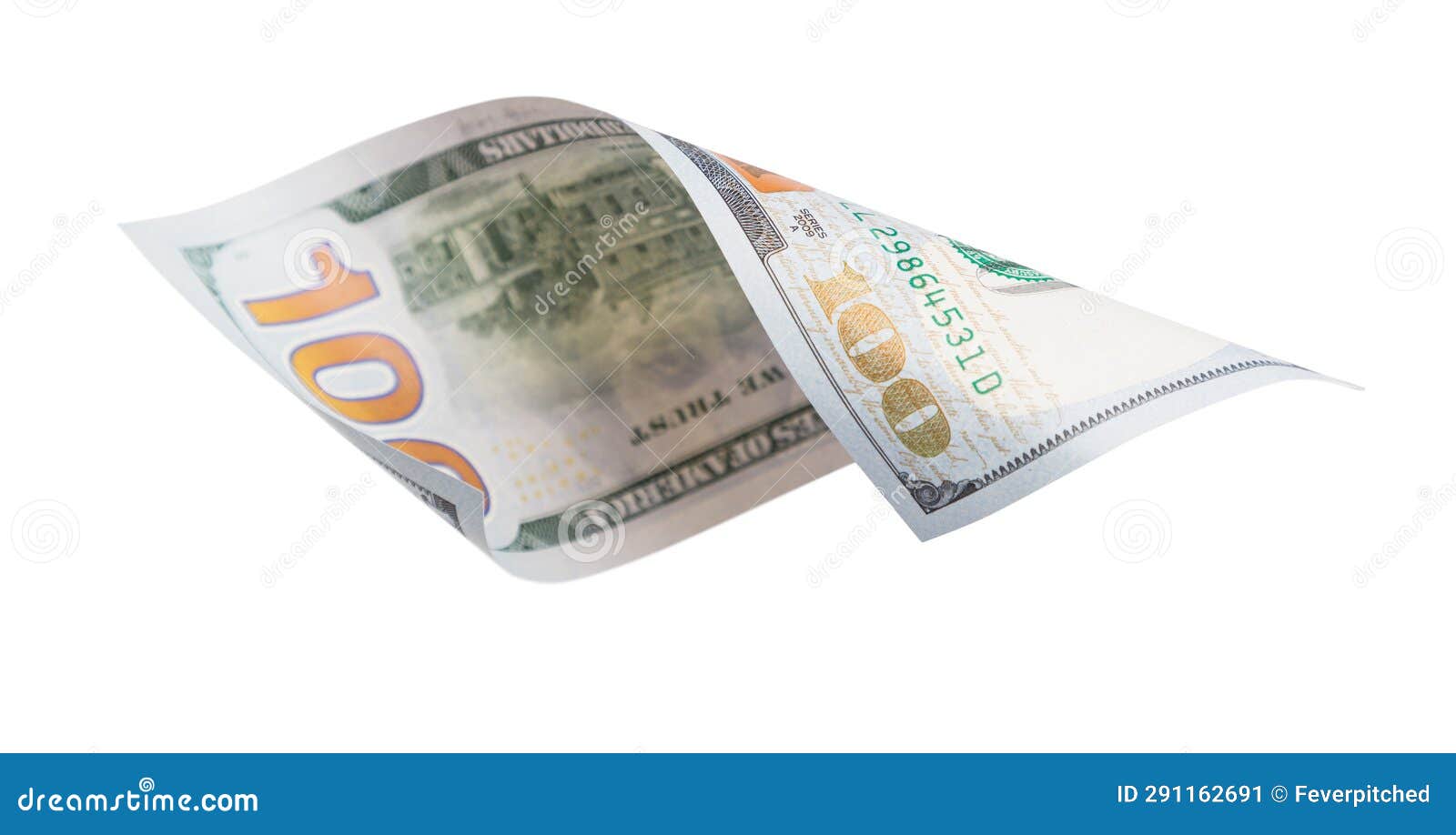 Floating One Hundred Dollar Bill Falling on Empty Background Stock ... Floating One Hundred Dollar Bill Falling on Empty Background Stock ...