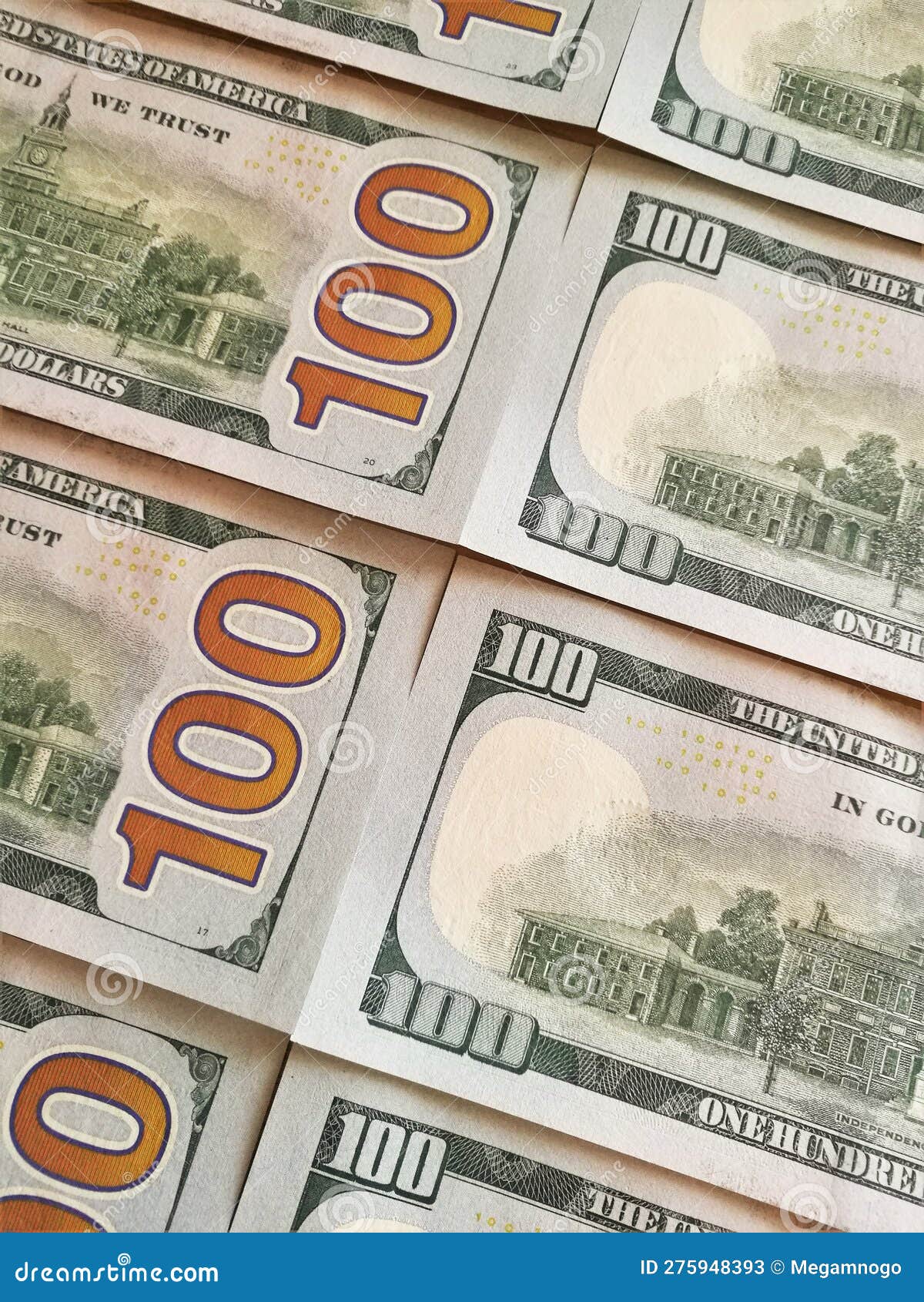 One Hundred Dollar Bills on the Table Closeup Stock Image - Image of ...