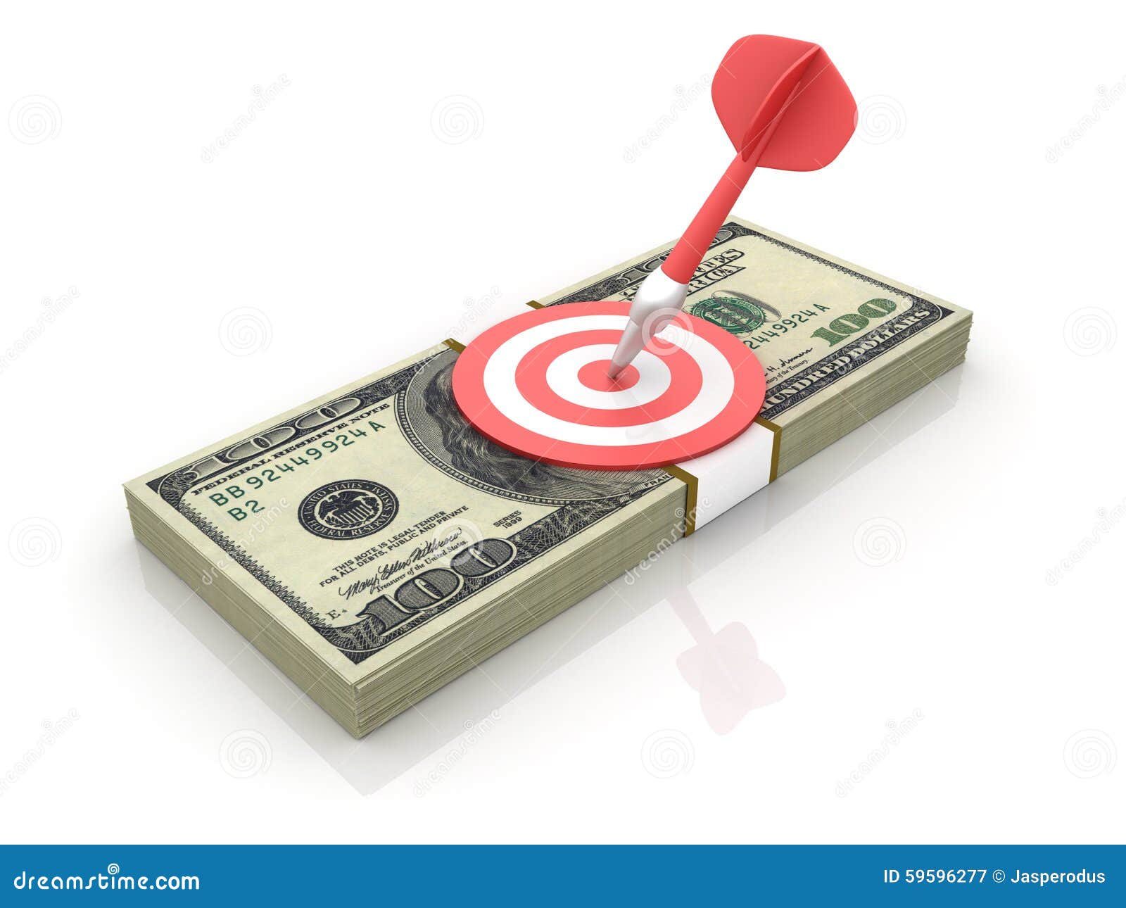 One Hundred Dollar Bills with Target Stock Illustration - Illustration ...