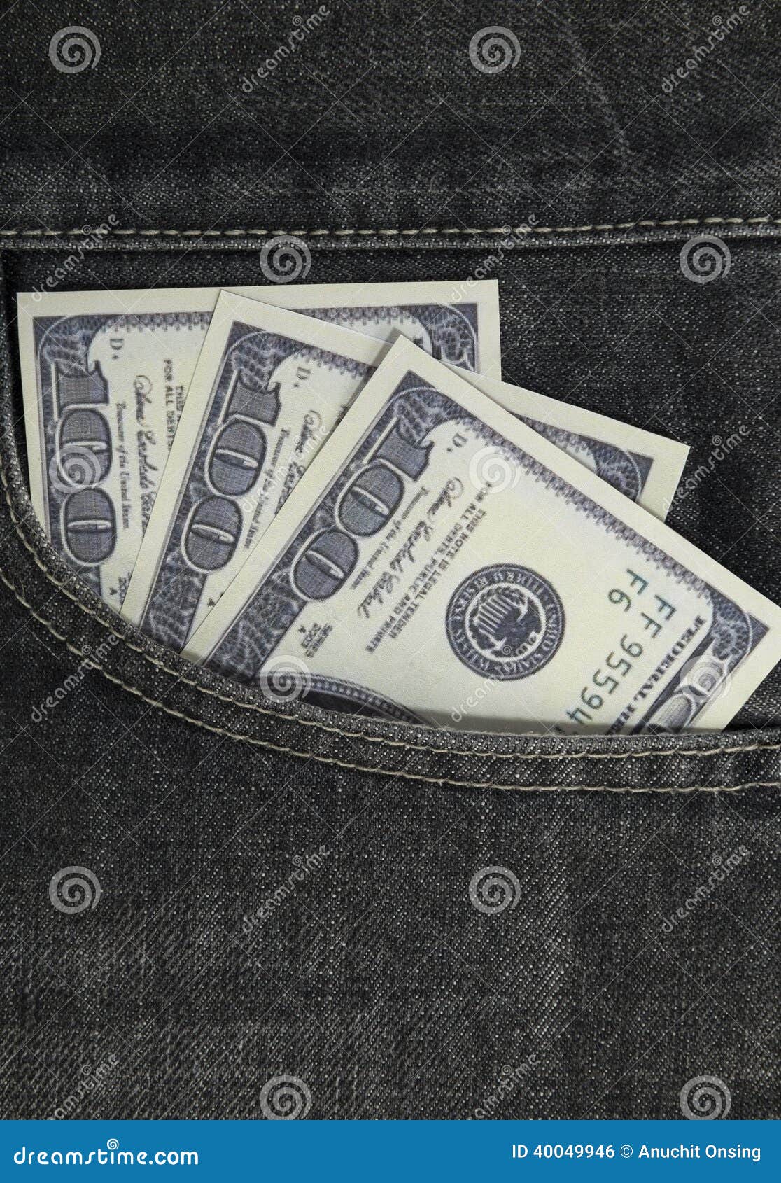 One-hundred Dollar Cash in Pocket Stock Photo - Image of revenue ...