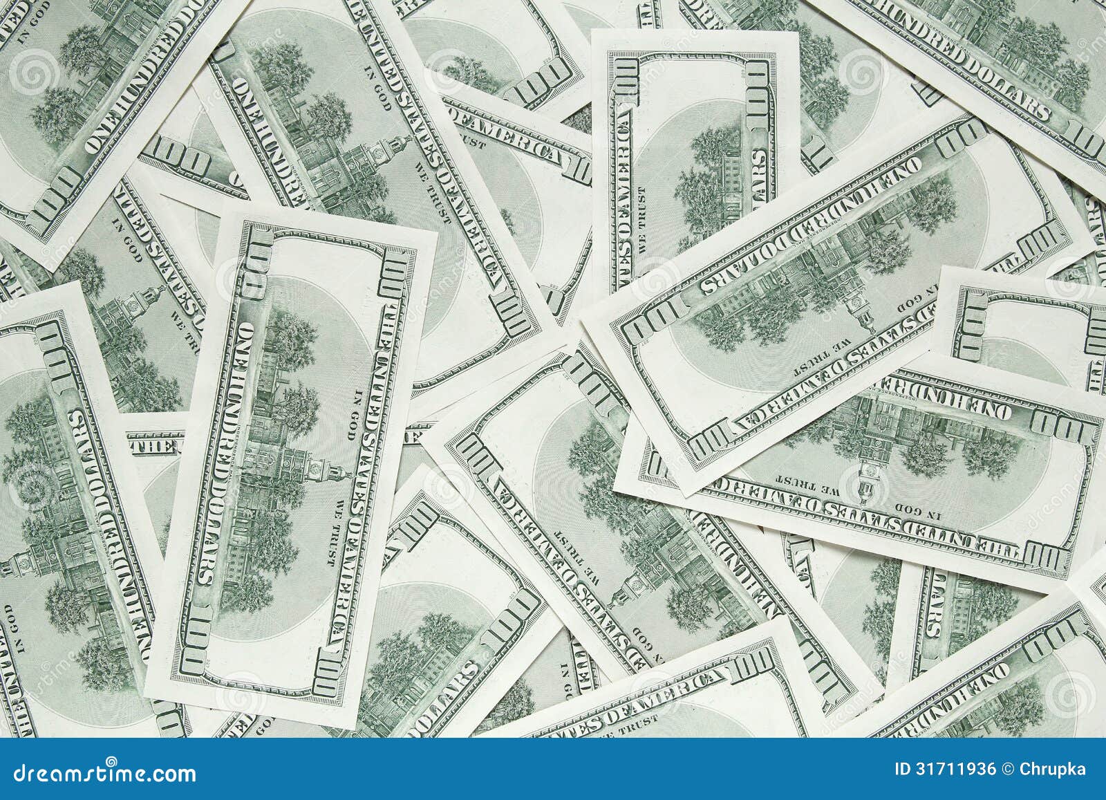 One Hundred Dollars Background. Back Side of Banknotes Stock Photo ...