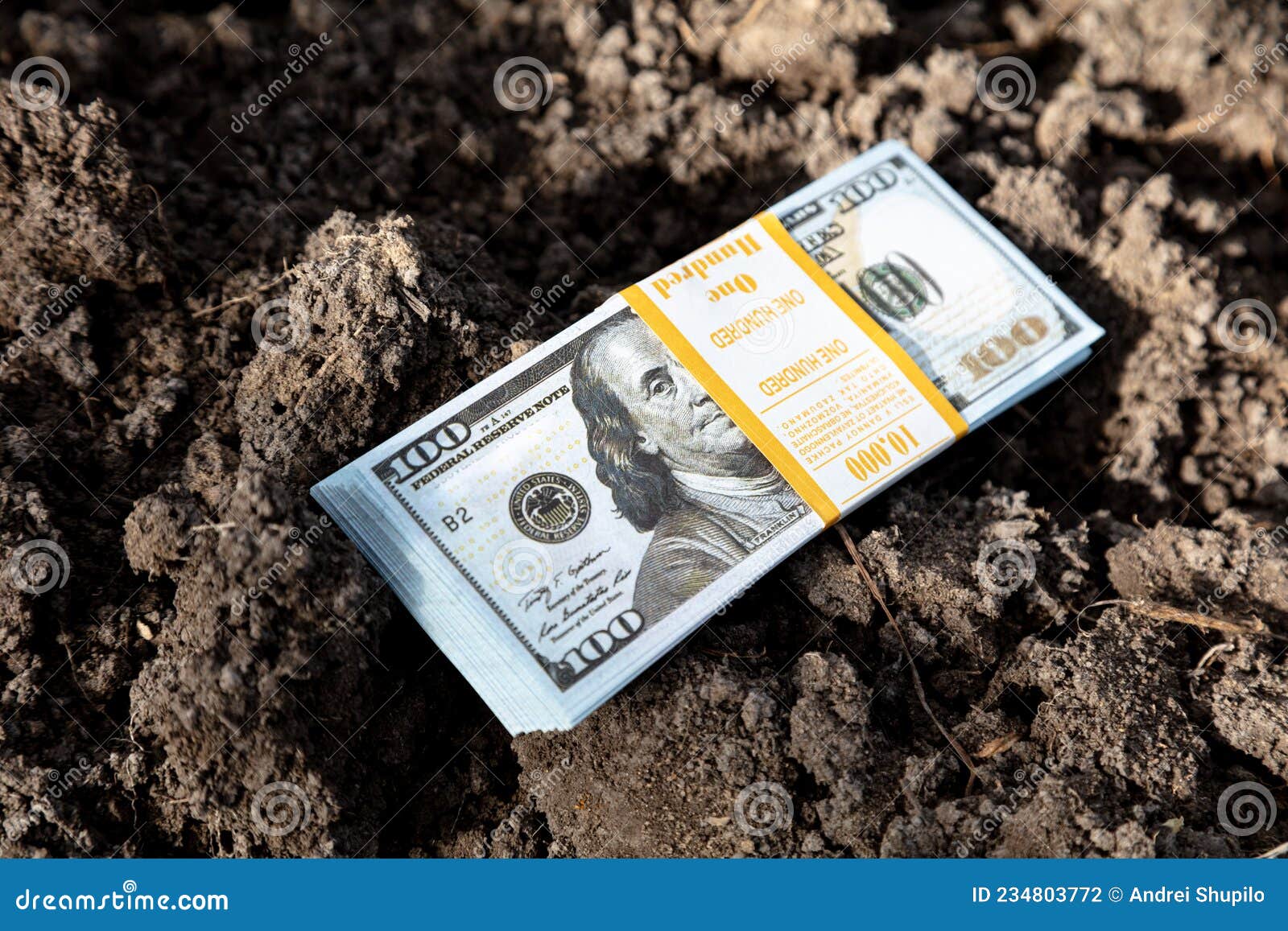 One Hundred Dollars are on the Ground. Stock Photo - Image of finance ...