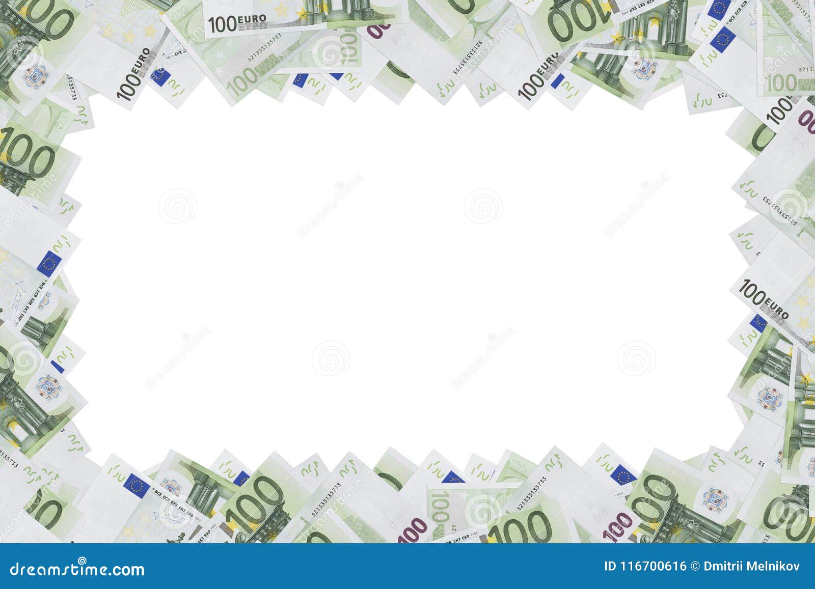 The One Hundred Euro Banknotes Used As a Frame, with Empty Space. Stock ...