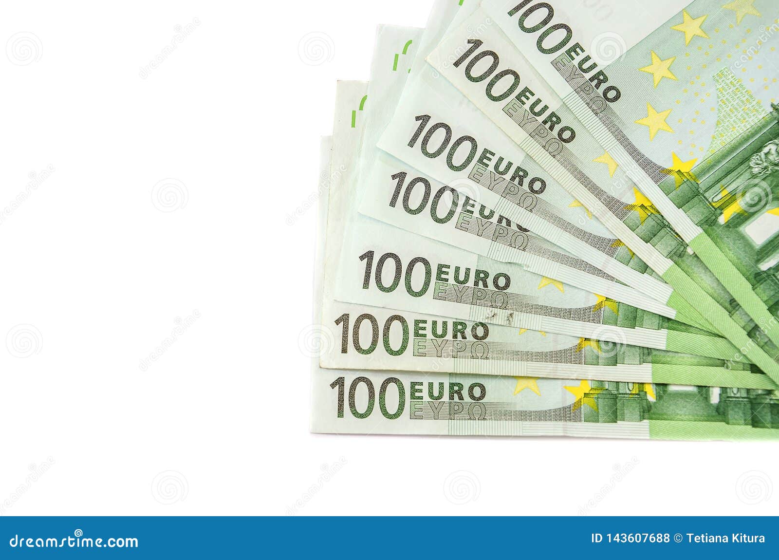 One Hundred Euro Banknotes on a White Background Stock Photo - Image of ...