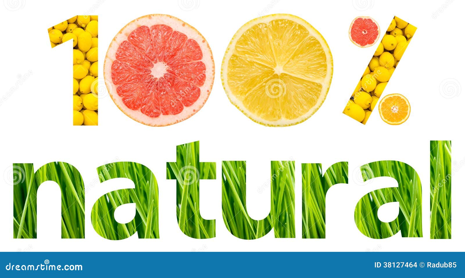 One Hundred Percent Natural Fruits Stock Illustration - Illustration of ...