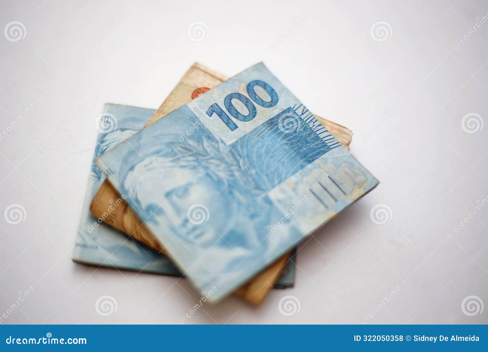 One Hundred Real Notes and Other Denominations on the Table Stock Photo ...