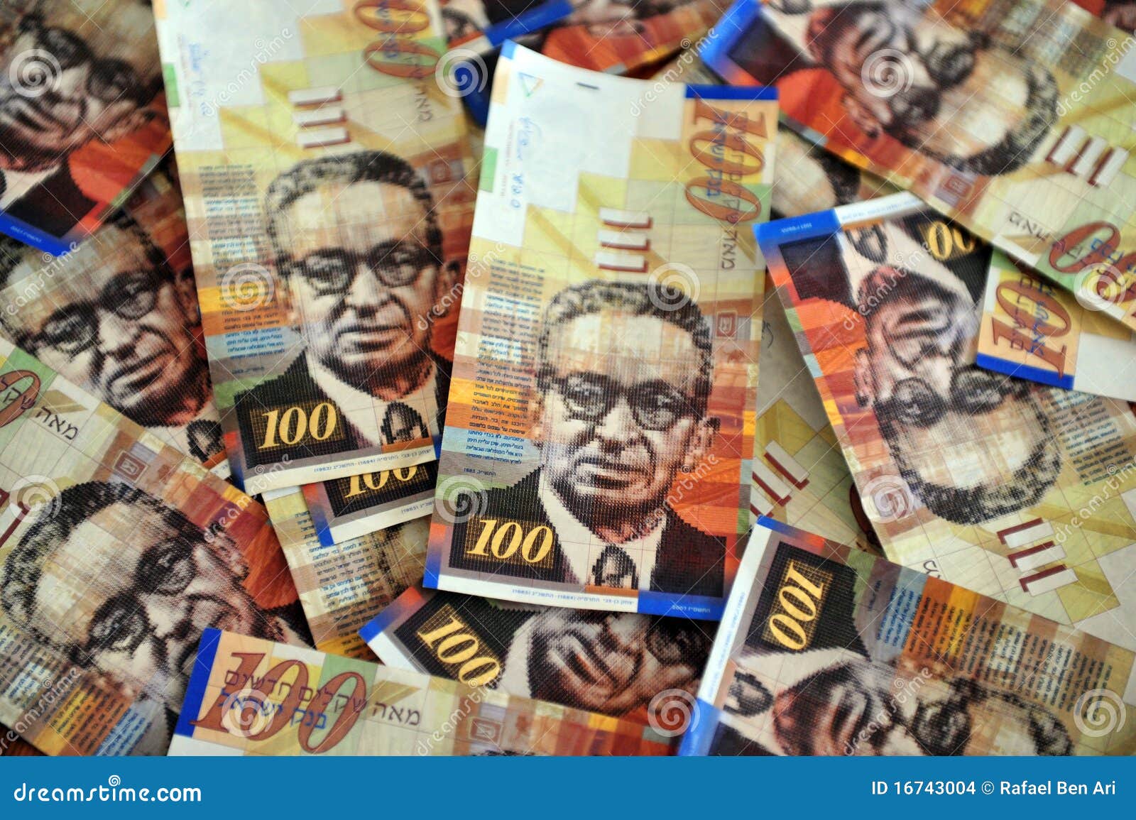 One Hundred Shekel Bills stock photo. Image of wages - 16743004