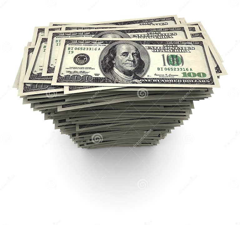 One Hundred Thousand Dollars - Bills Stack Stock Illustration ...